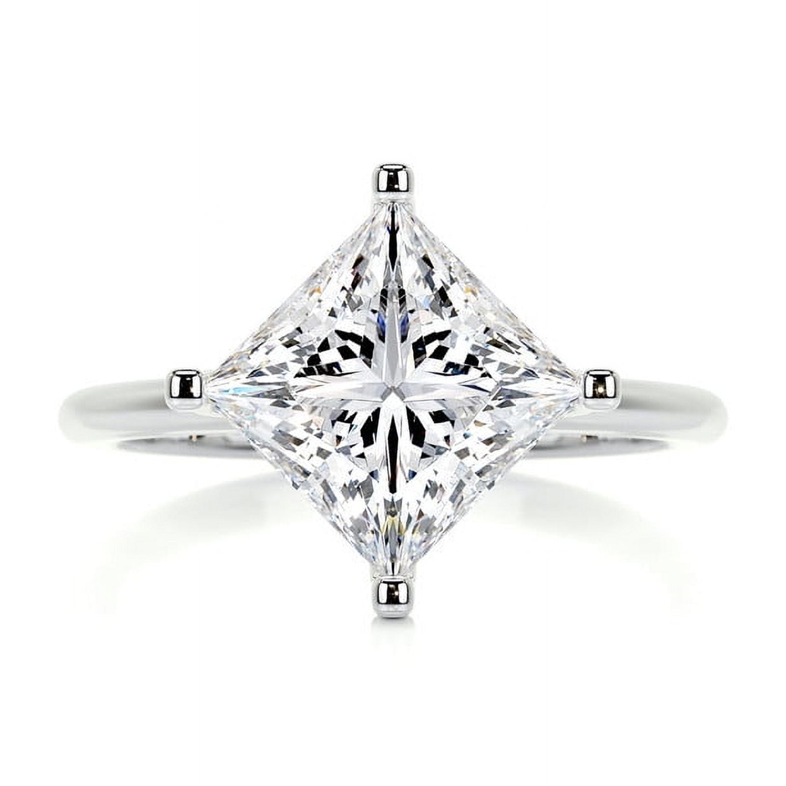Divine Jewel 2 Ct Princess Cut Simple Engagement Rings - Lab Created ...