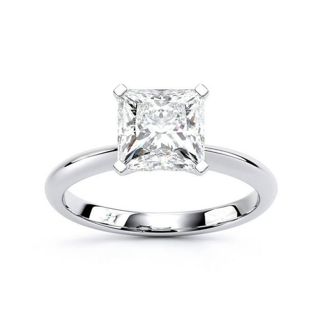Divine Jewel 2 Ct Princess Cut Solitaire Diamond Ring - Lab Created ...
