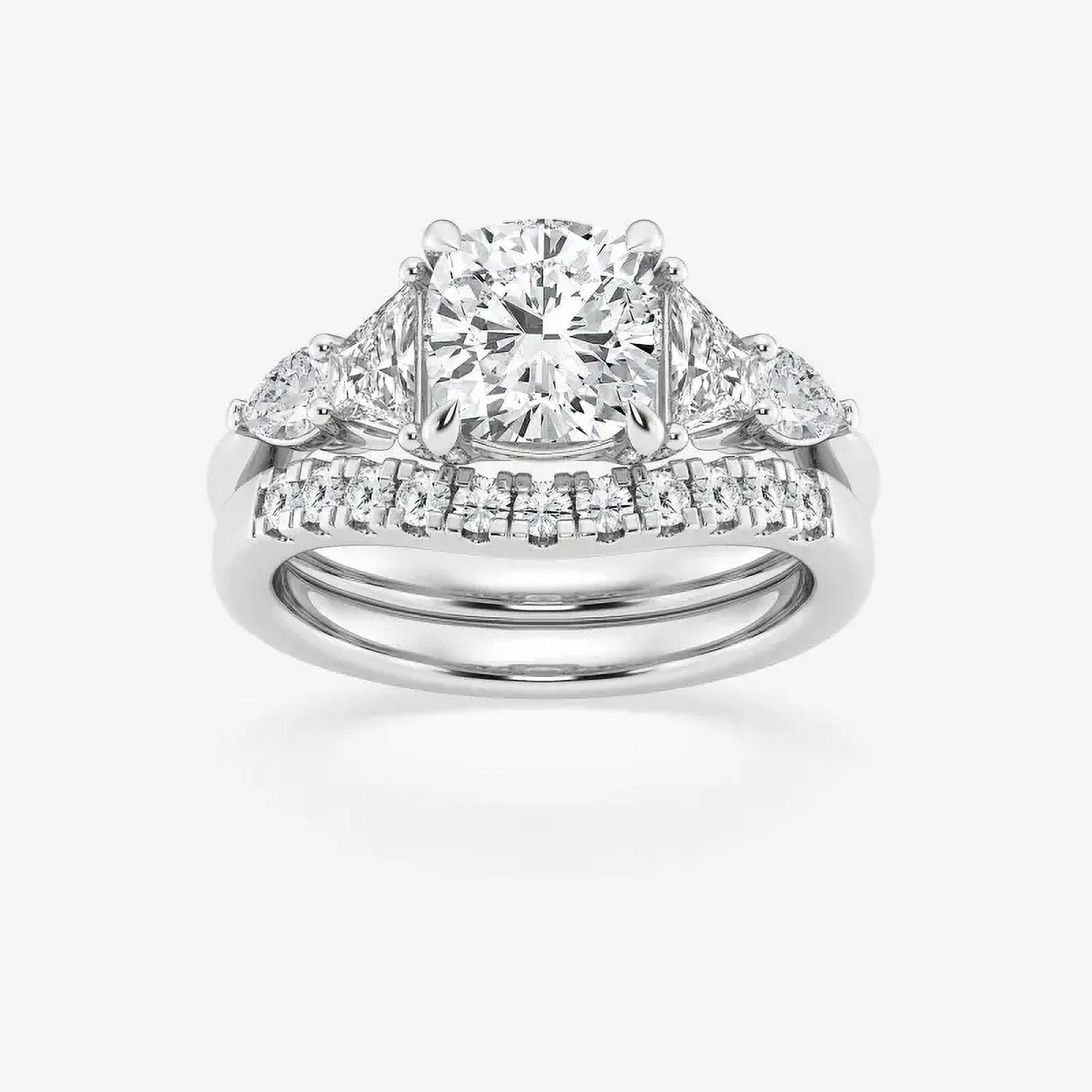 Divine Jewel Brilliant 1.6 Ct Round Cut Simulated Diamond Ring Wedding Rings - 14K White Gold ...