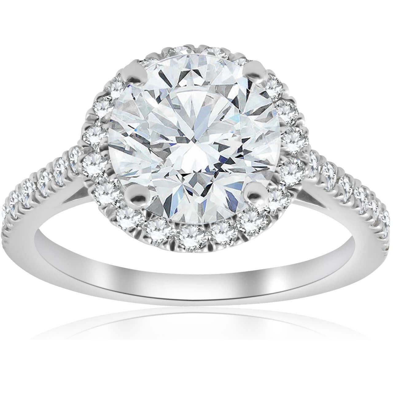 Divine Jewel Brilliant Round Cut 2.1 Ct Lab Created Diamond Wedding ...