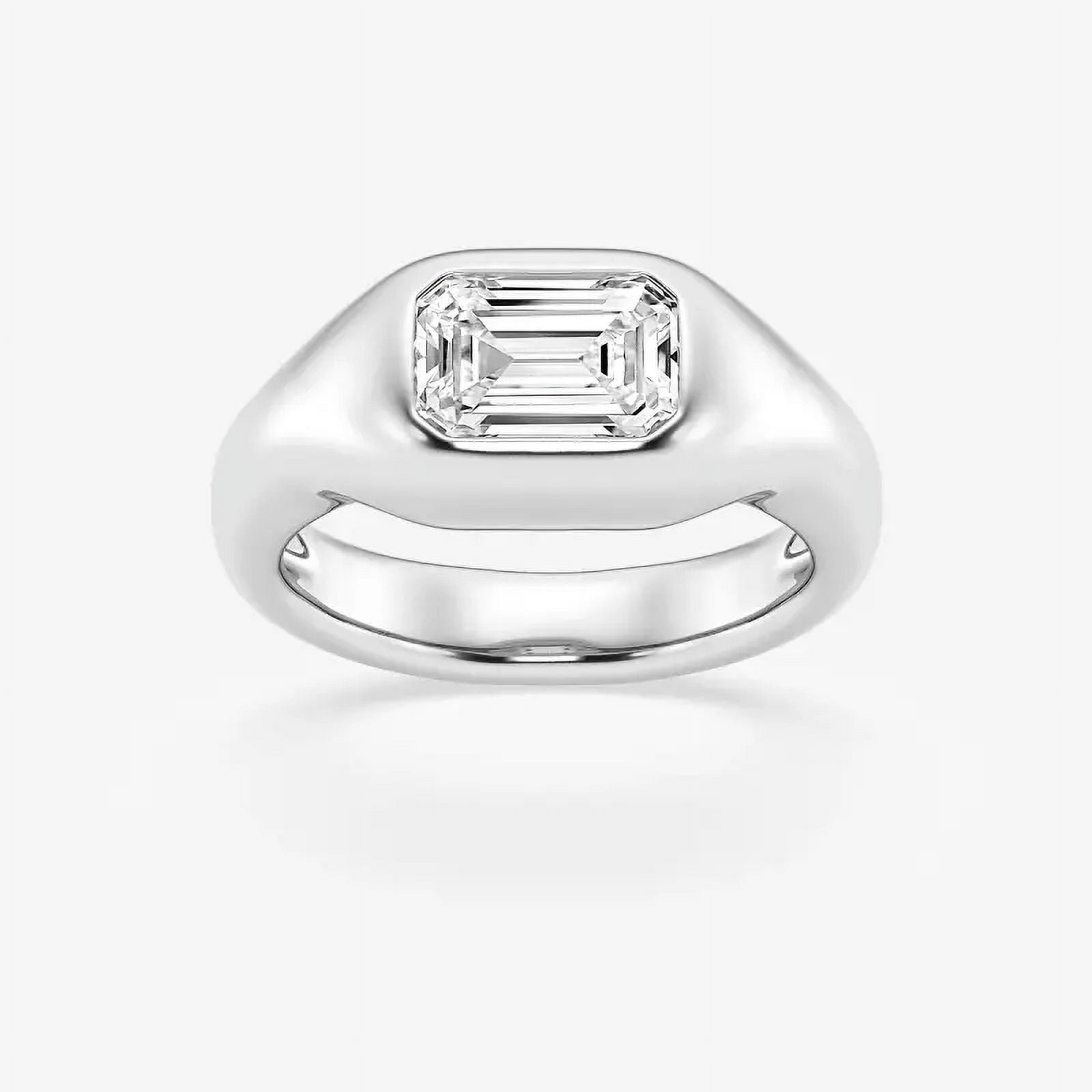 Divine Jewel Emerald Cut 2 Ct Diamond Bands - 14K White Gold Plated ...