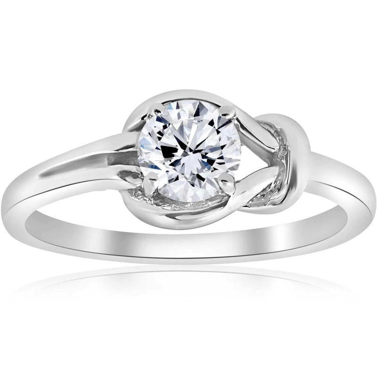 Divine Jewel Prong Set 1 Ct Round Cut Lab Created Diamond Ring - 14K ...