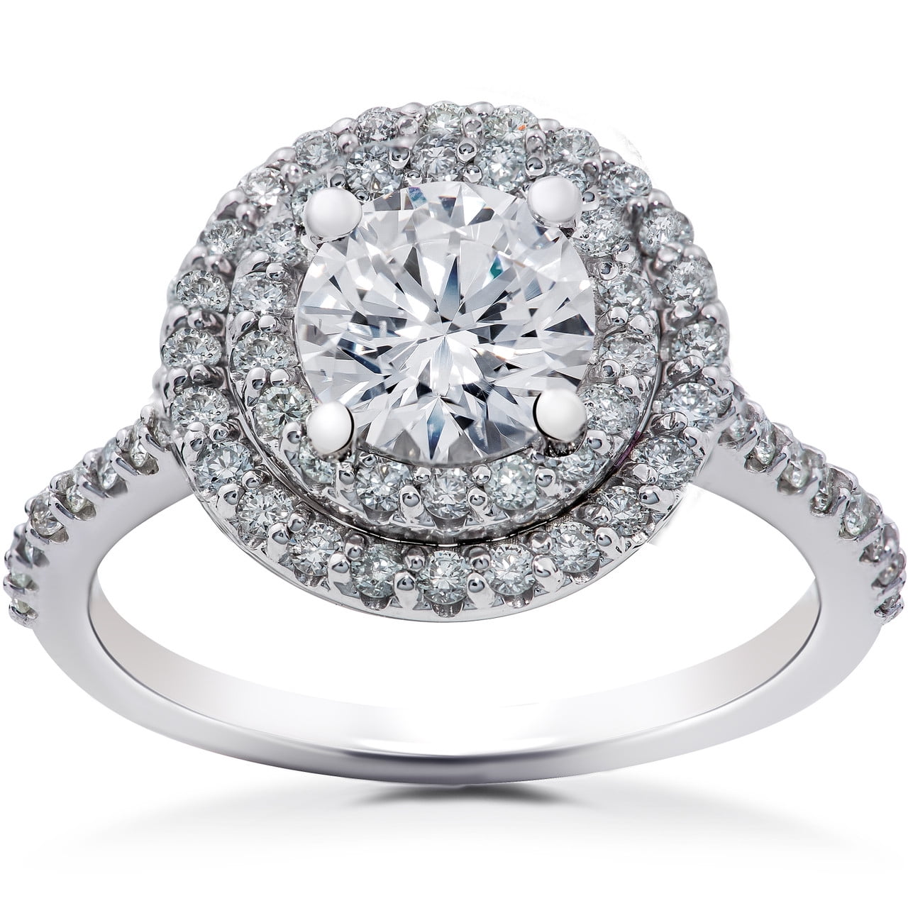 Divine Jewel Round Cut 1.2 Ct Lab Created Simulated Diamond Ring - 14K ...