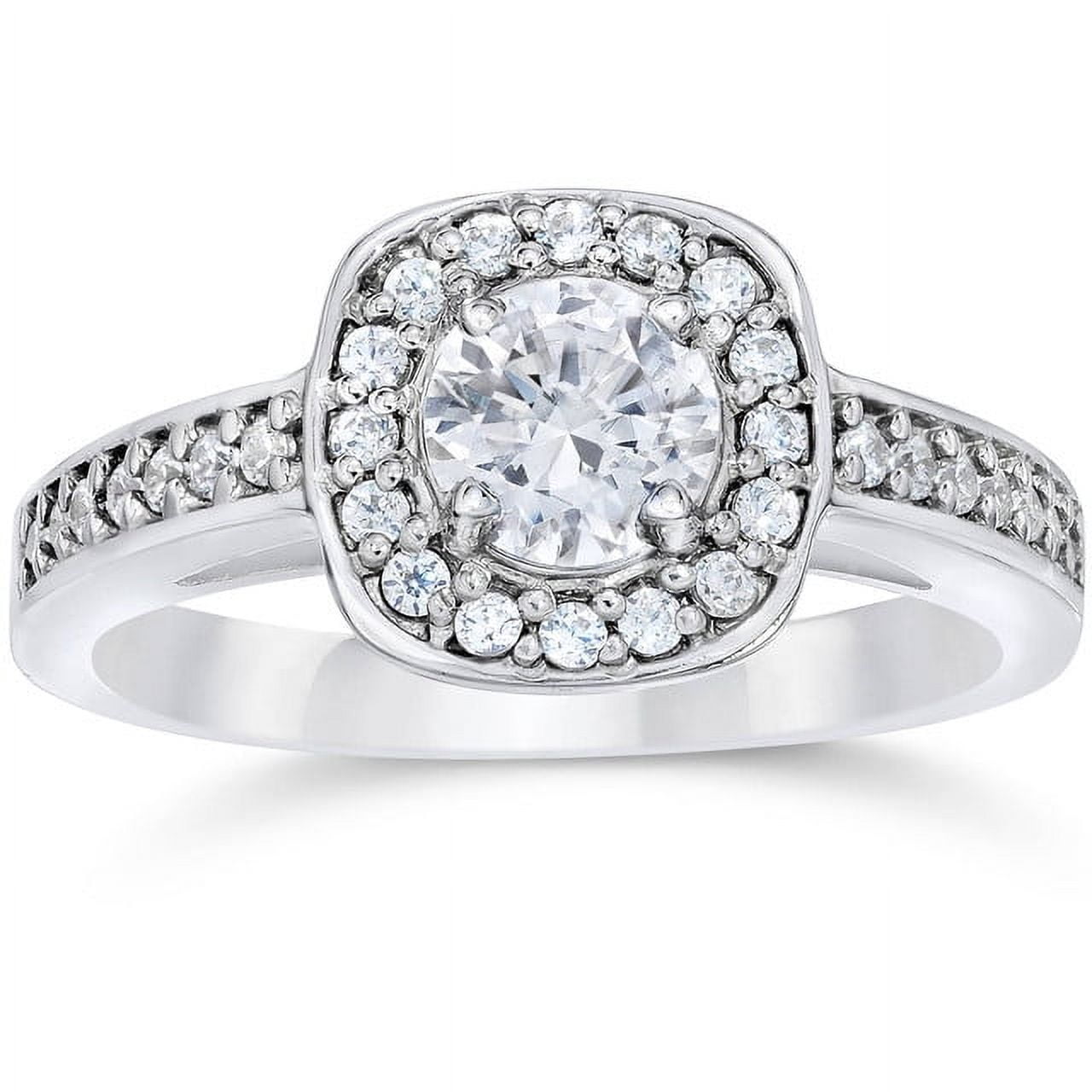Divine Jewel Round Cut 1.3 Ct Lab Created Diamond Rings - 14K White ...