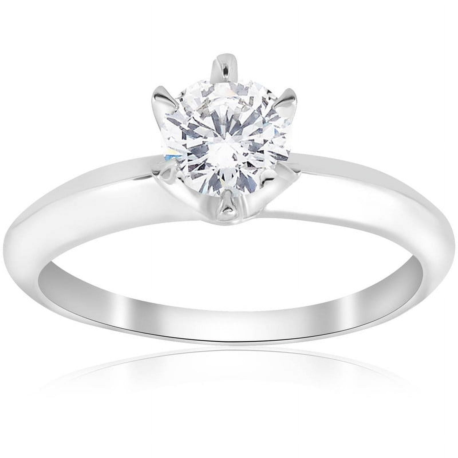 Divine Jewel Round Cut 1 Ct Lab Created Diamond Women's Ring - Wedding ...