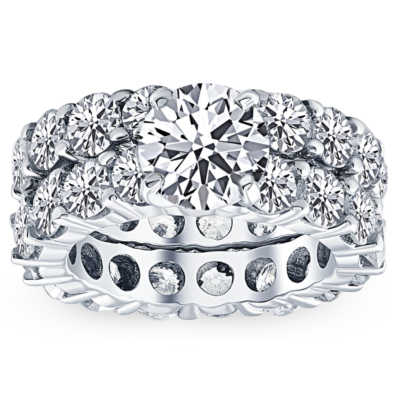 Divine Jewel Round Cut Excellent 1.9 Ct Diamond Ring For Women's - 14K White Gold Plated Ring ...
