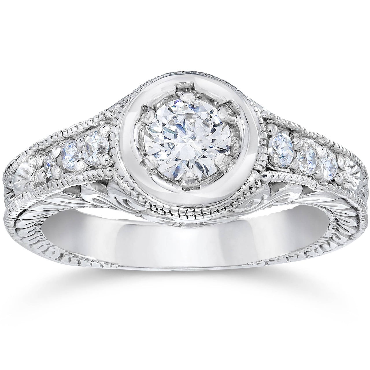 Divine Jewel Simple Anniversary Diamond Ring - 1.2 Ct Round Cut Lab ...