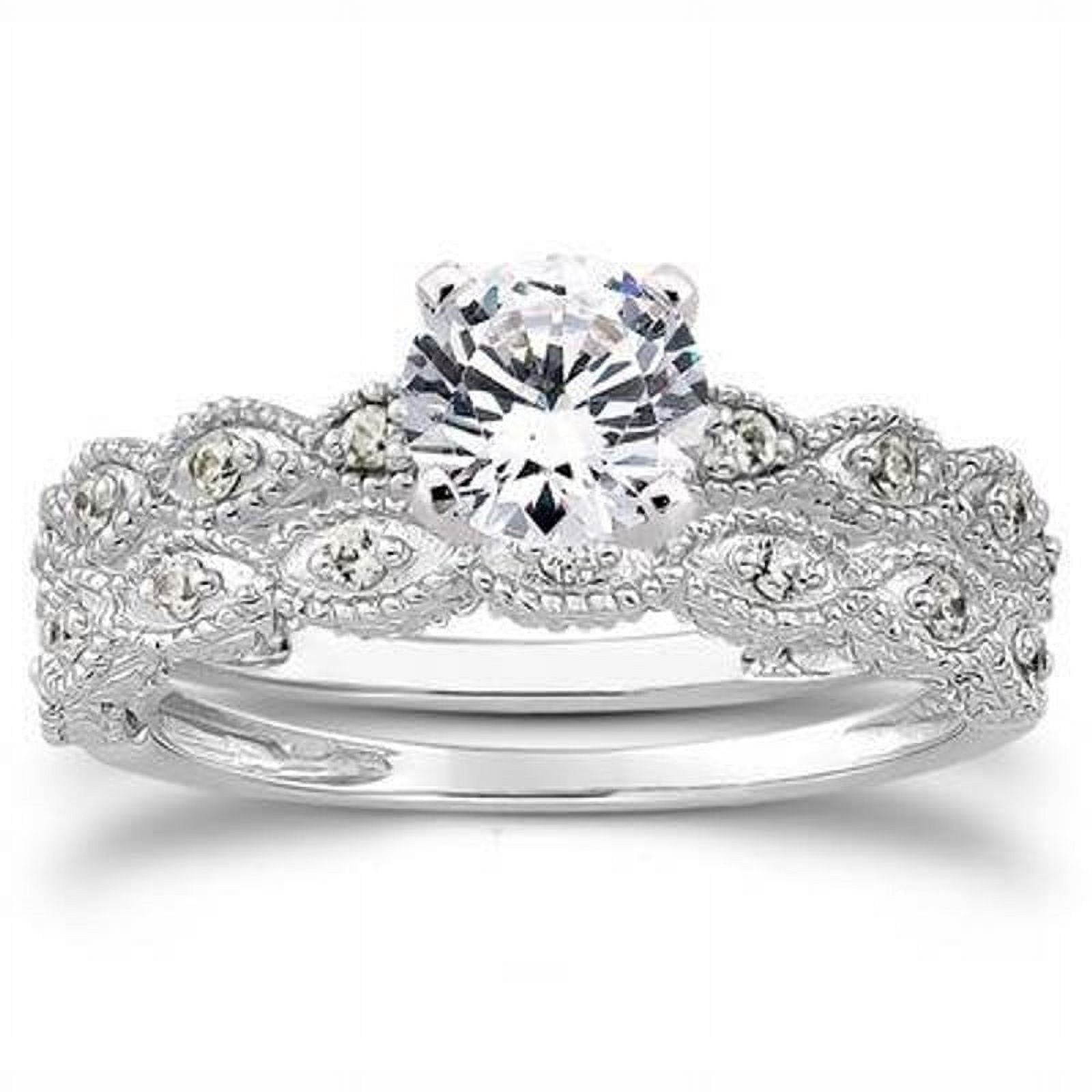 Divine Jewel Simple Unique Anniversary Diamond Ring - 0.98 Ct Round Cut ...
