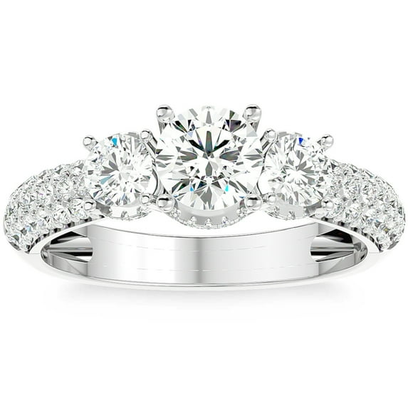 Divine Jewel Simple Wedding Anniversary Diamond Ring - 1.2 Ct Round Cut ...