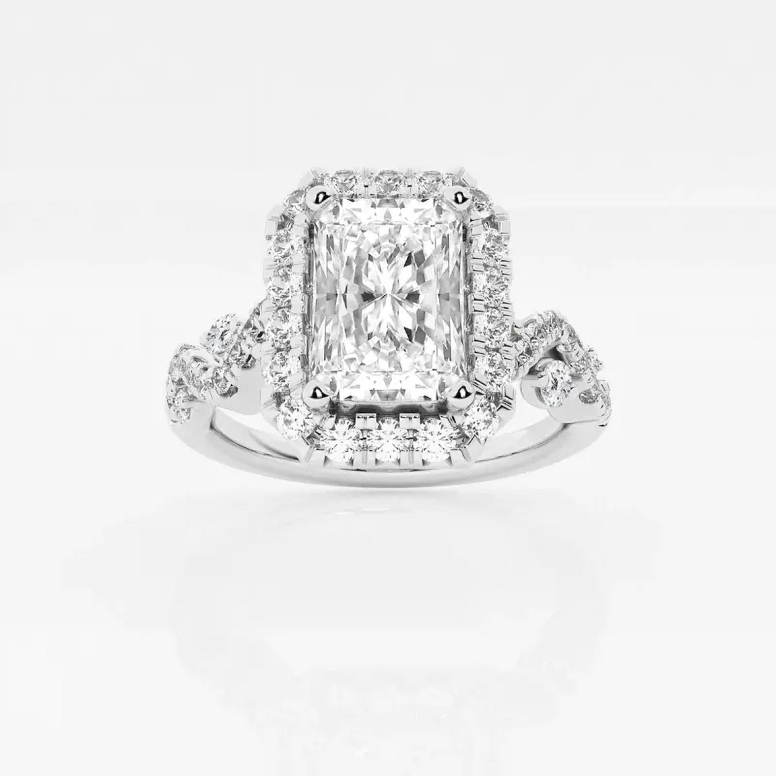 Divine Jewel Twisted Shank Engagement Silver Ring for Her - 1.9 Ct ...