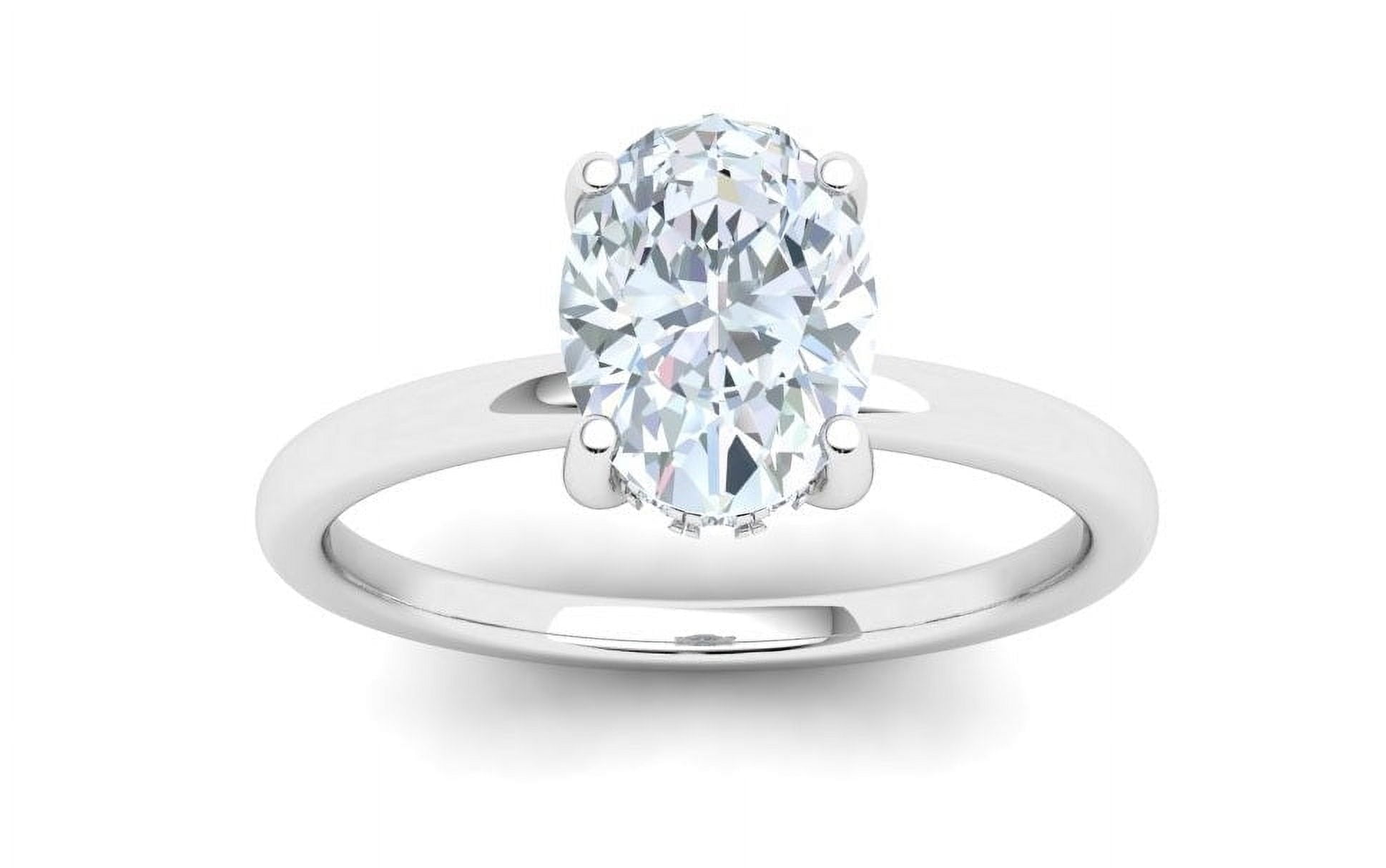 Divine Jewelry 1.5 Ct Oval Cut Lab Diamond Solitaire Ring - 14K White ...