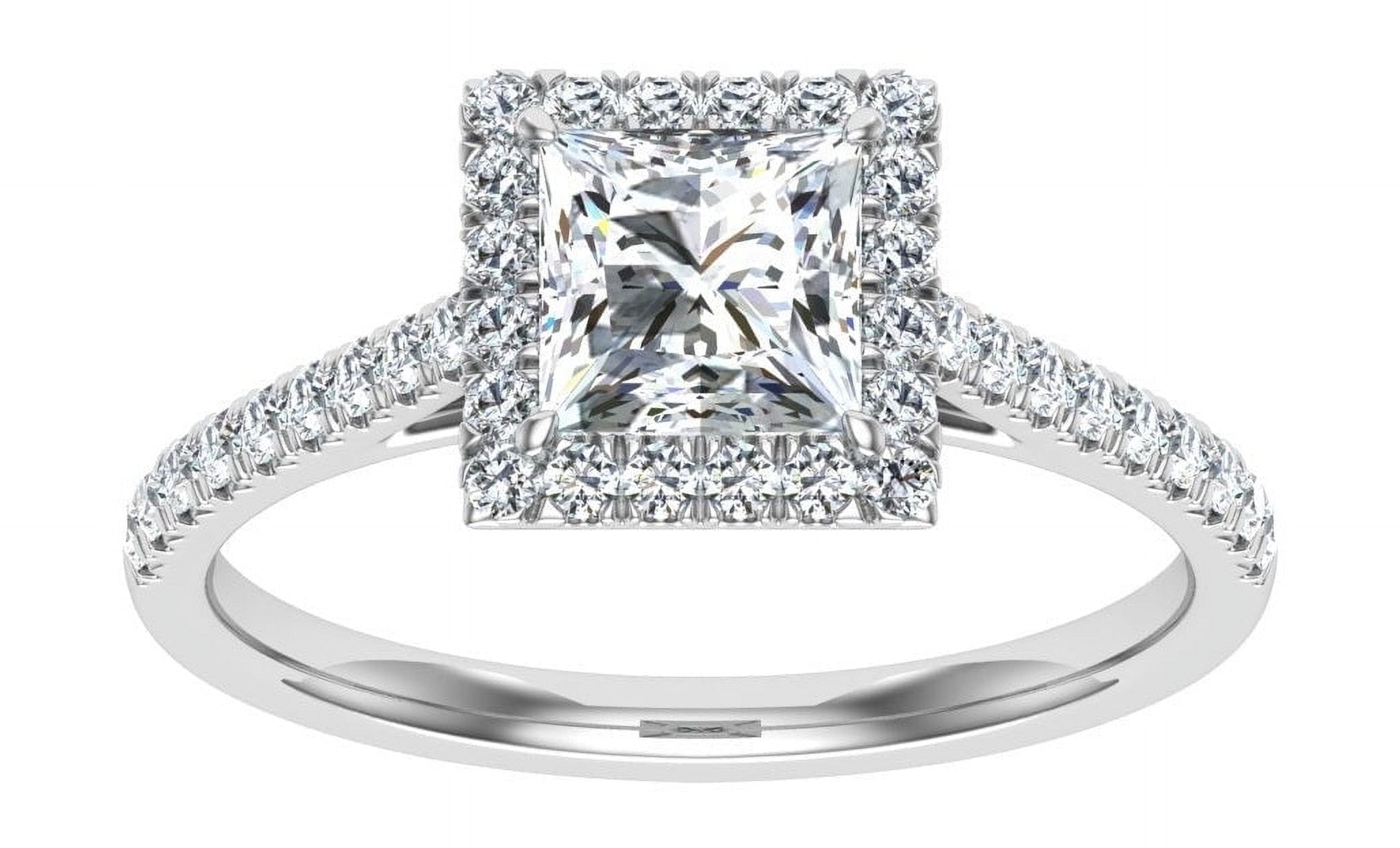 Divine Jewelry 1.6 Ct Princess Cut Moissanite Engagement Ring - Hidden ...