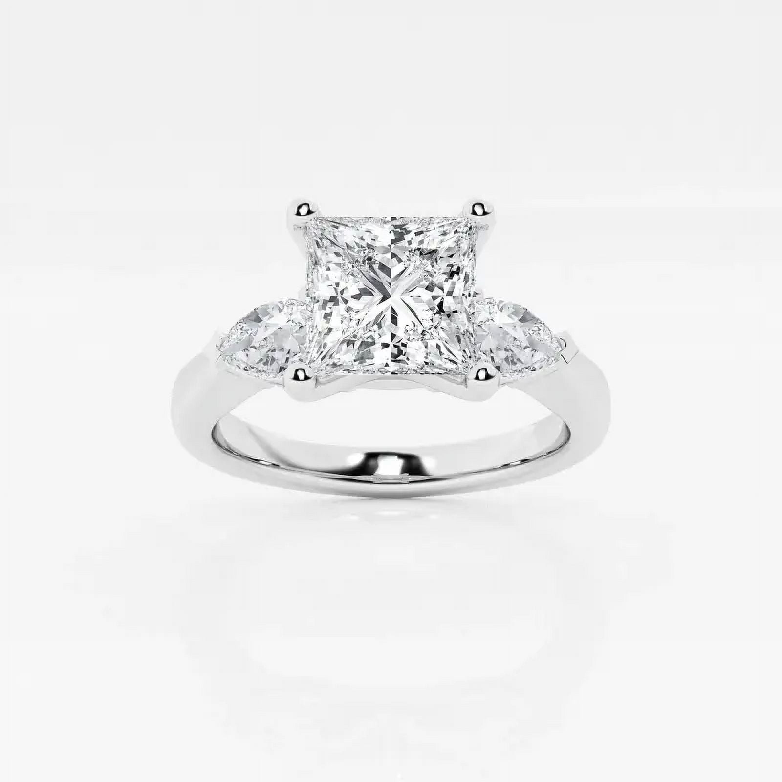 Divine Jewelry 1.7 Ct Princess Cut Diamond Rings - 14K White Gold ...