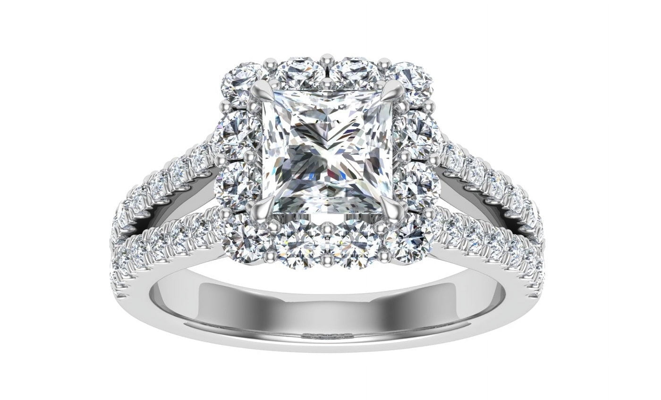 Divine Jewelry 1.7 Ct Princess Cut Moissanite Engagement Ring - 14K ...