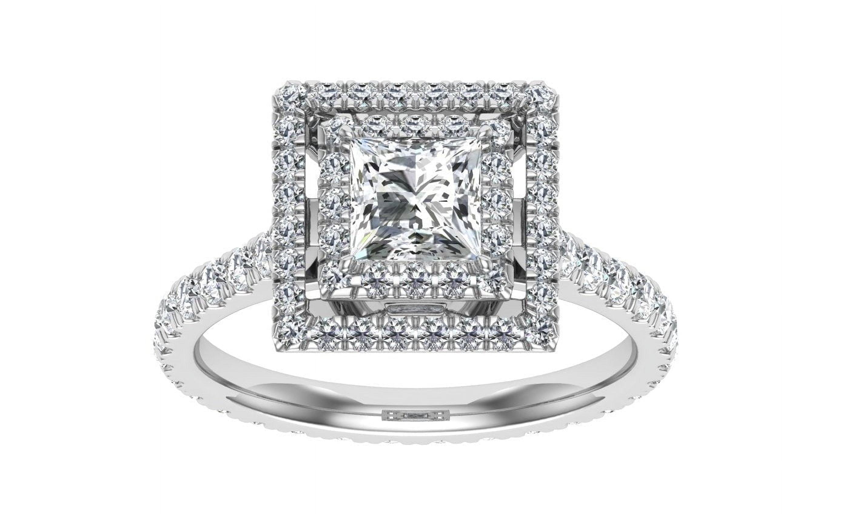 Divine Jewelry 1.7 Ct Princess Cut Moissanite Engagement Ring - Double ...
