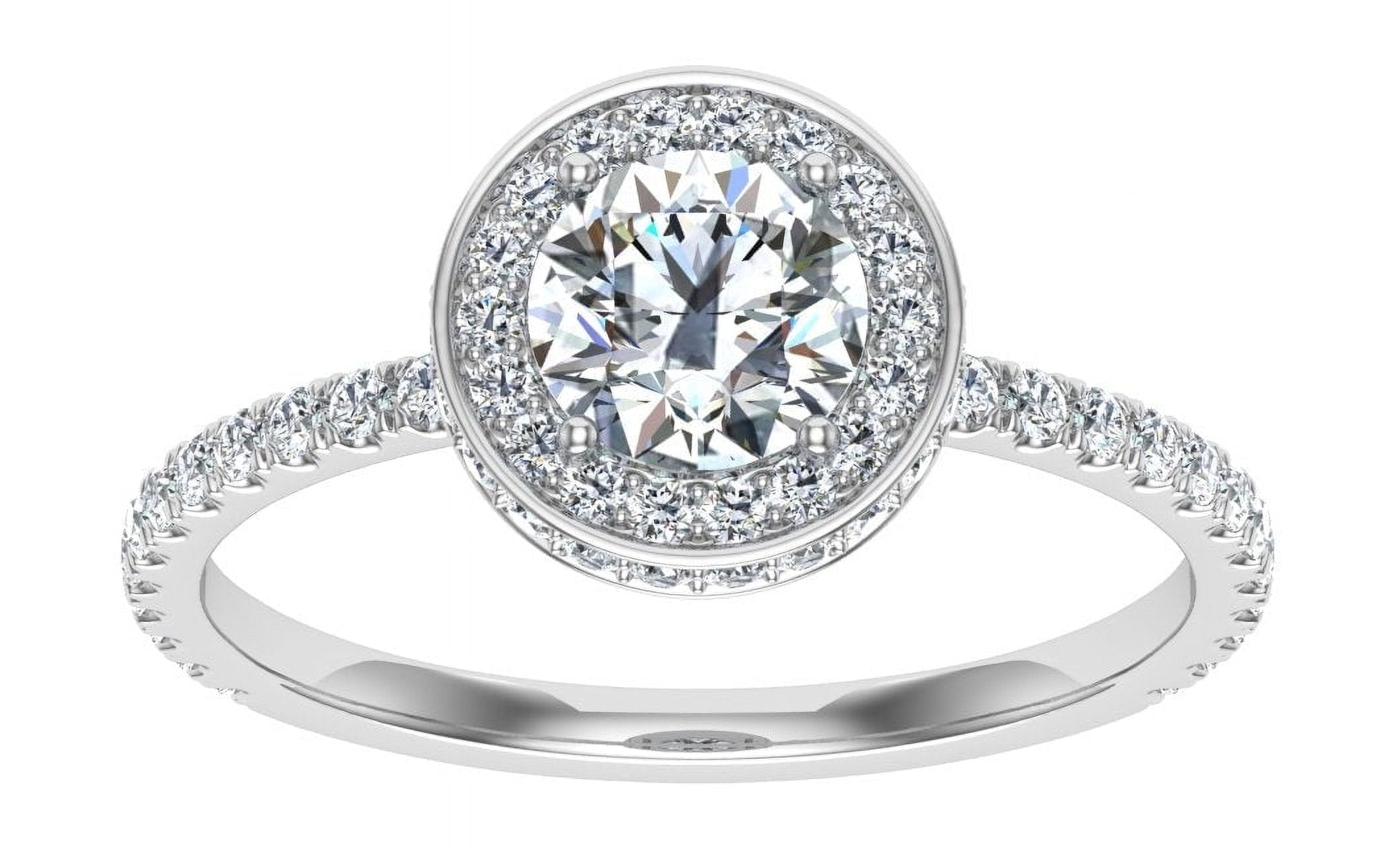 Divine Jewelry 1.7 Ct Round Cut Moissanite Ring - Double Halo 14K White ...