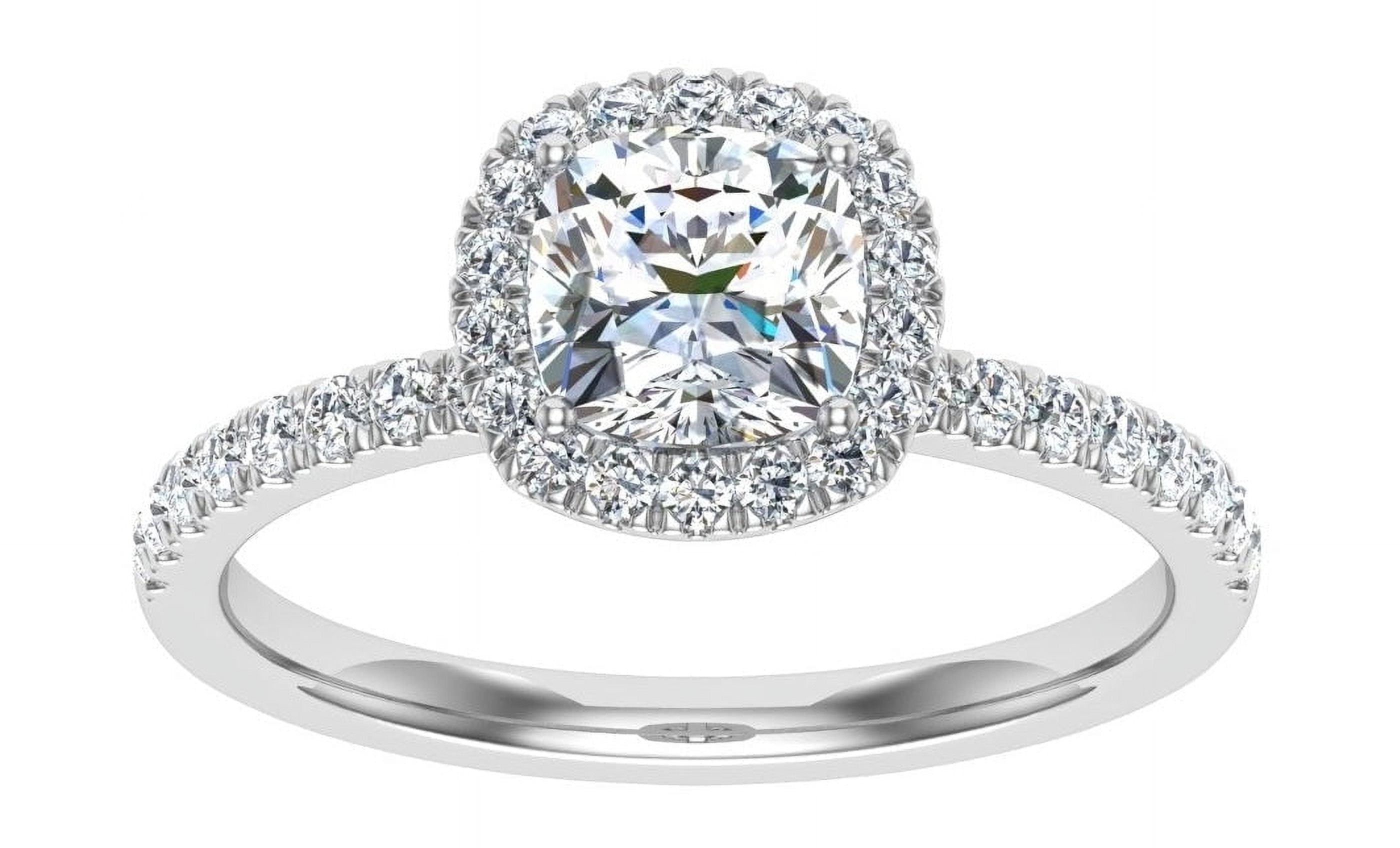 Divine Jewelry 1.8 Ct Cushion Cut Moissanite Ring - 14K White Gold ...