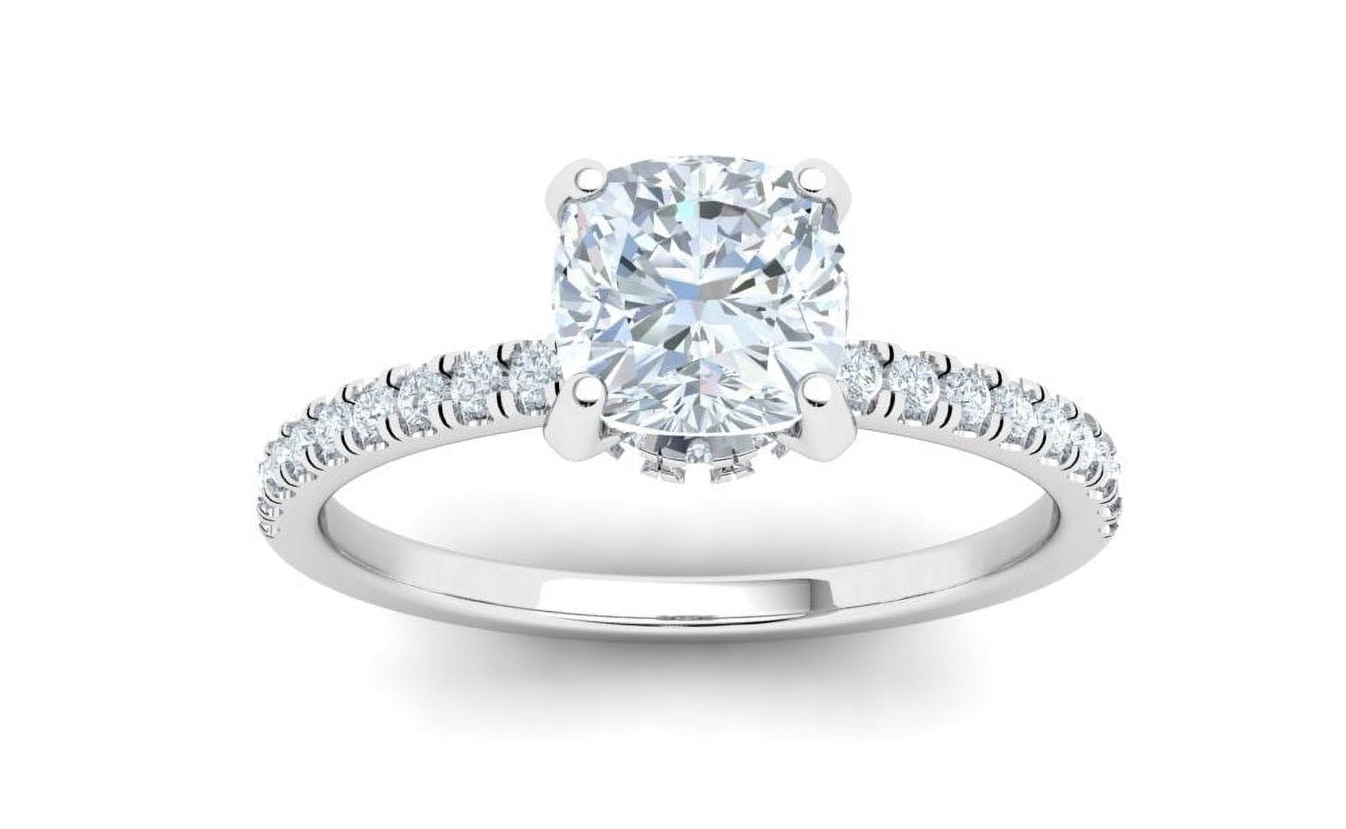 Divine Jewelry 1.8 Ct Cushion Cut Moissanite Ring - 14K White Gold ...