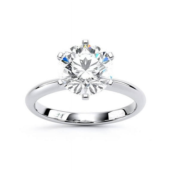 Divine Jewelry 1.8 Ct Moissanite Solitaire Engagement Ring - 14K White ...