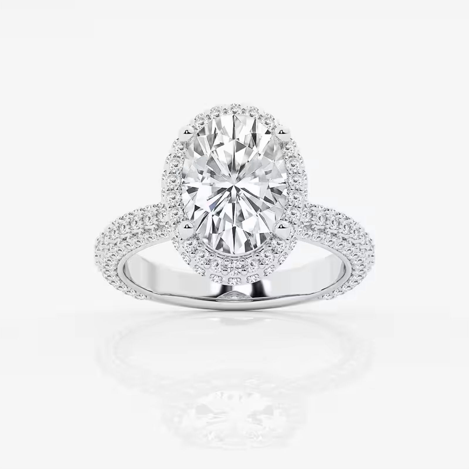 Divine Jewelry 1.8 Ct Oval Cut Diamond Ring - 14K White Gold Plated ...