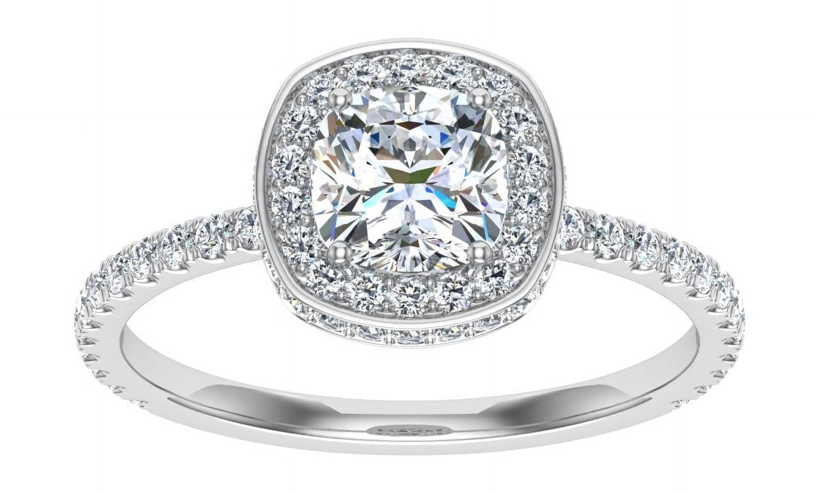 Divine Jewelry 1.9 Ct Cushion Cut Moissanite Ring - 14K White Gold ...