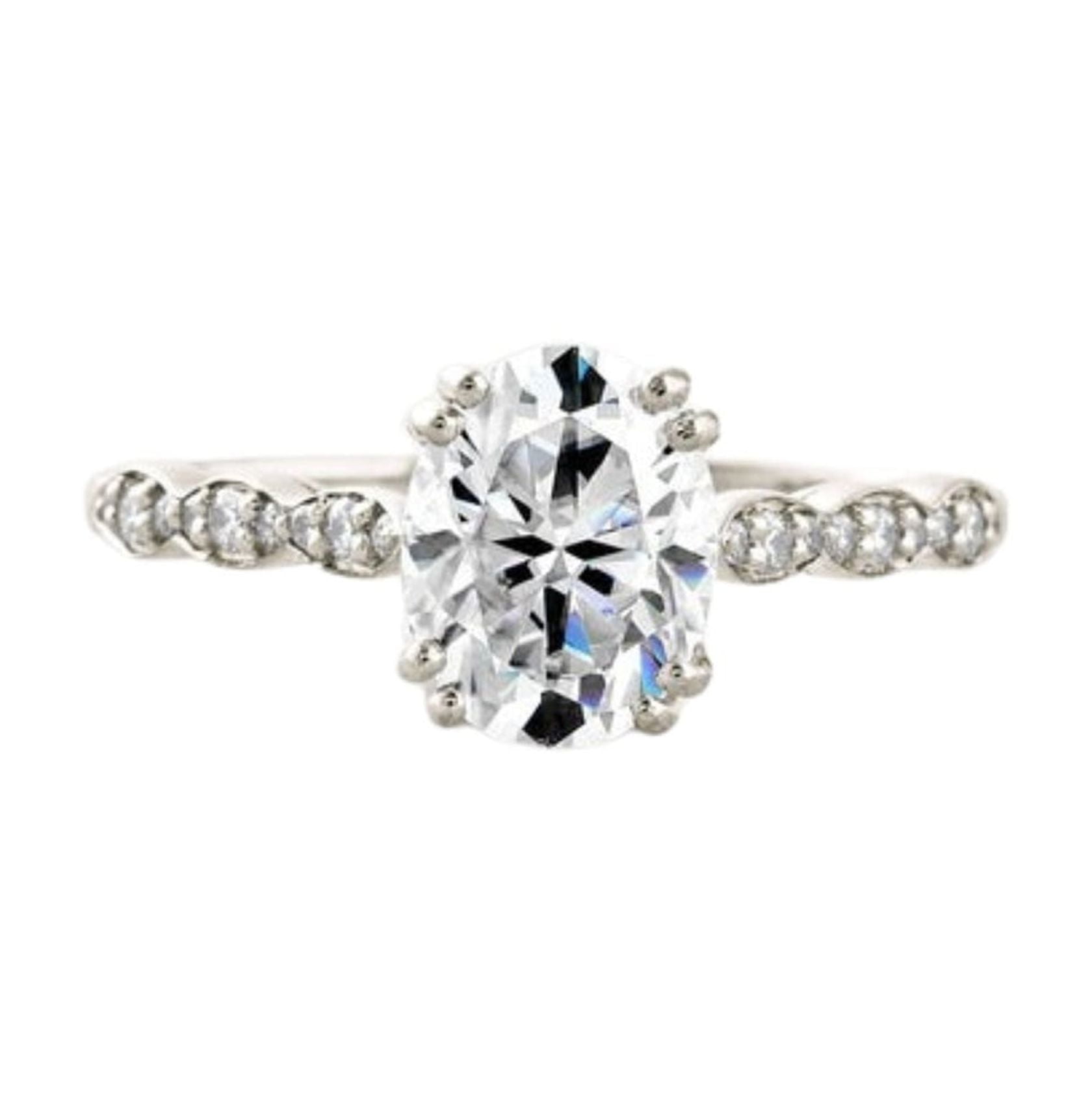 Divine Jewelry 1.9 Ct Oval Cut Moissanite Engagement Ring - Elegant ...