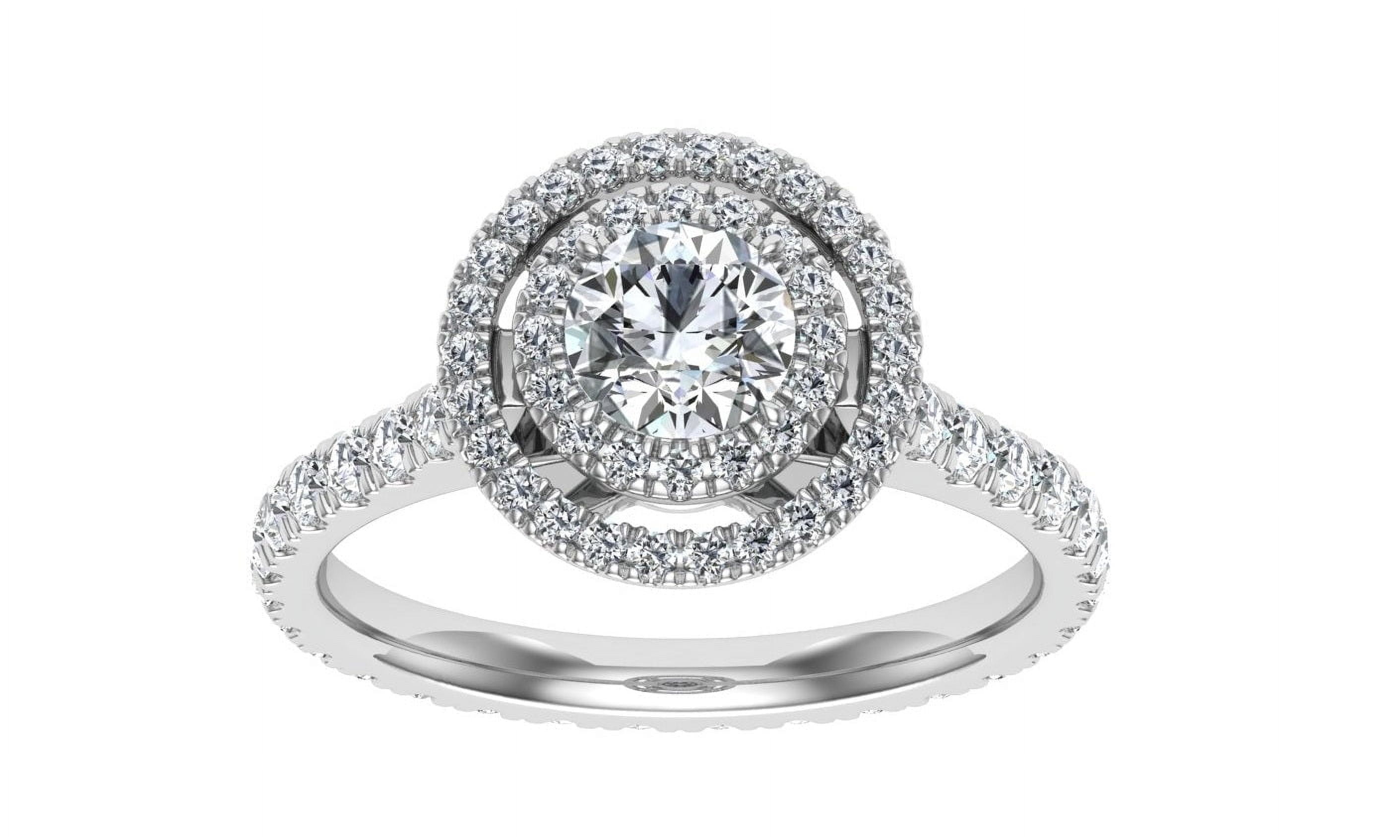 Divine Jewelry 1.9 Ct Round Cut Moissanite Engagement Ring - 14K White ...