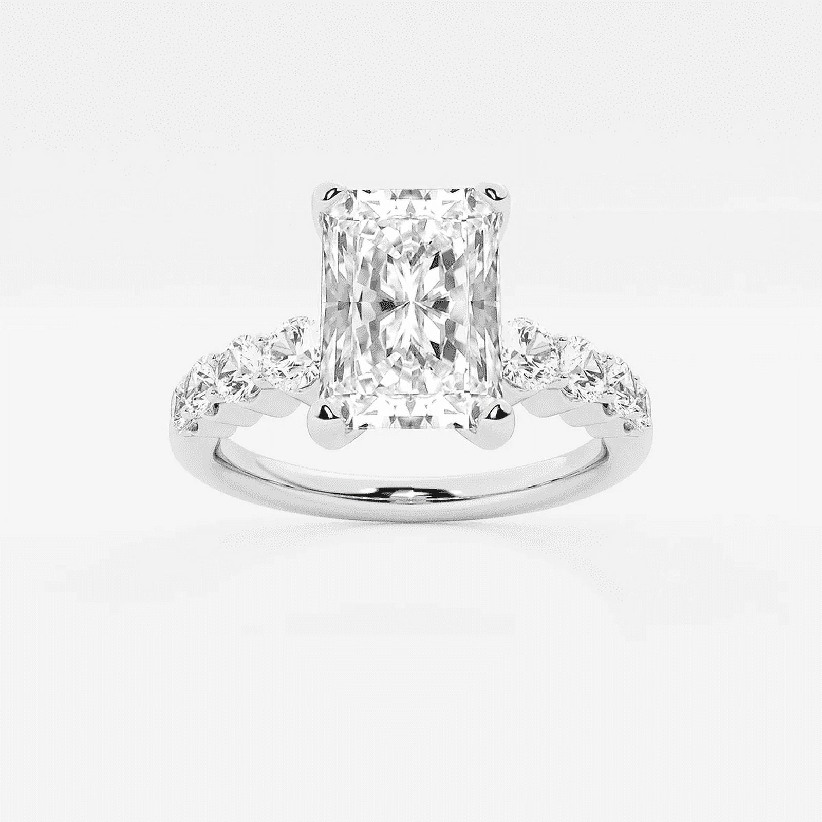 Divine Jewelry 14K Silver Ring - Excellent 1.9 Ct Radiant Cut ...
