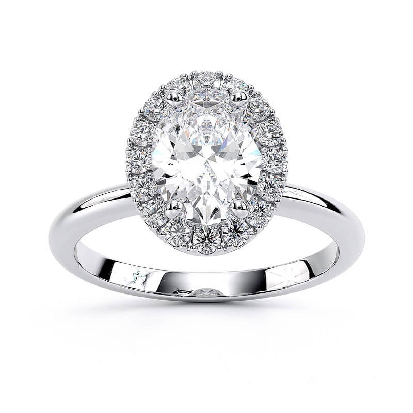 Divine Jewelry 14K White Gold Plated Halo Engagement Ring - 1.31 Ct ...