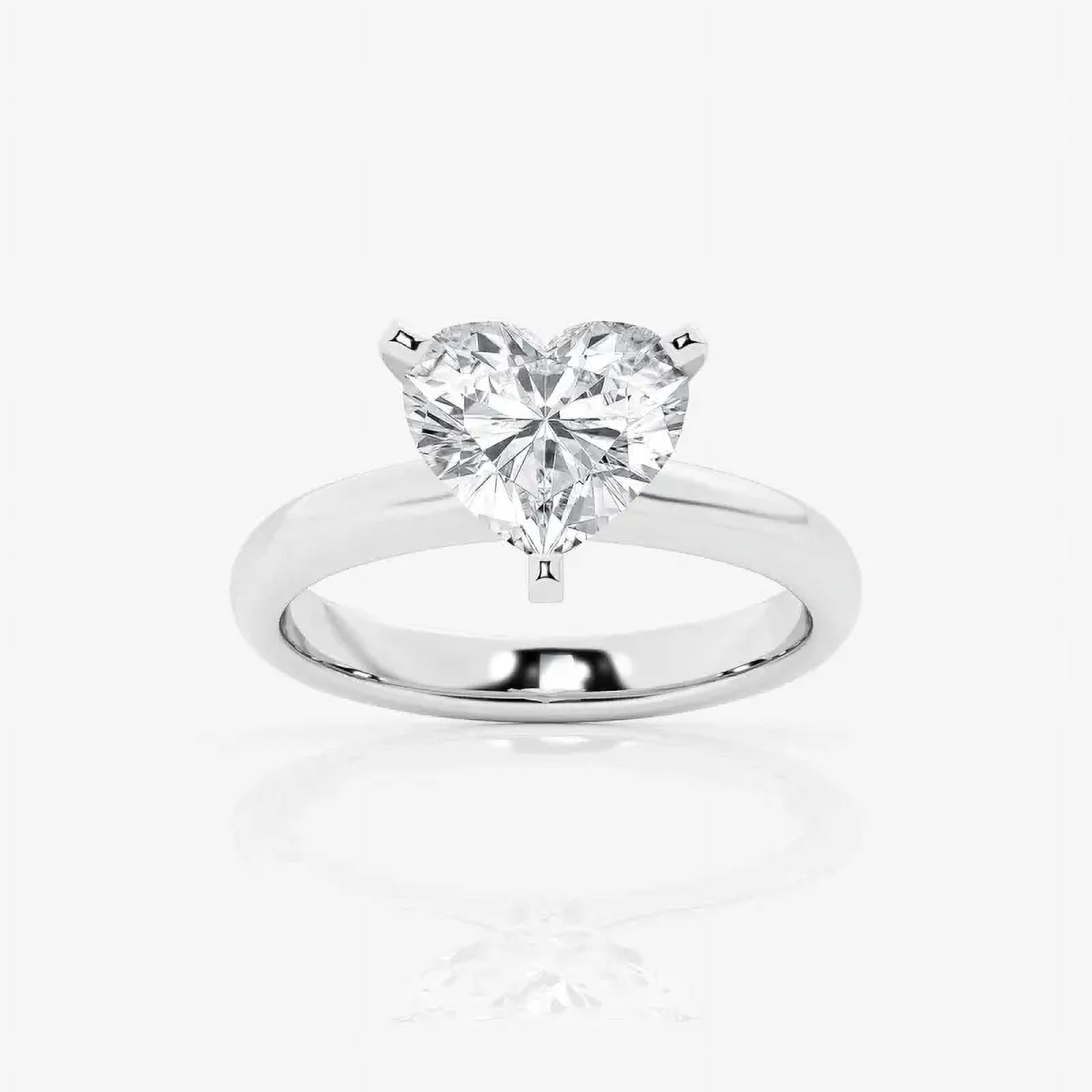 Divine Jewelry 14K White Gold Plated Heart Cut 1.9 Ct Moissanite ...