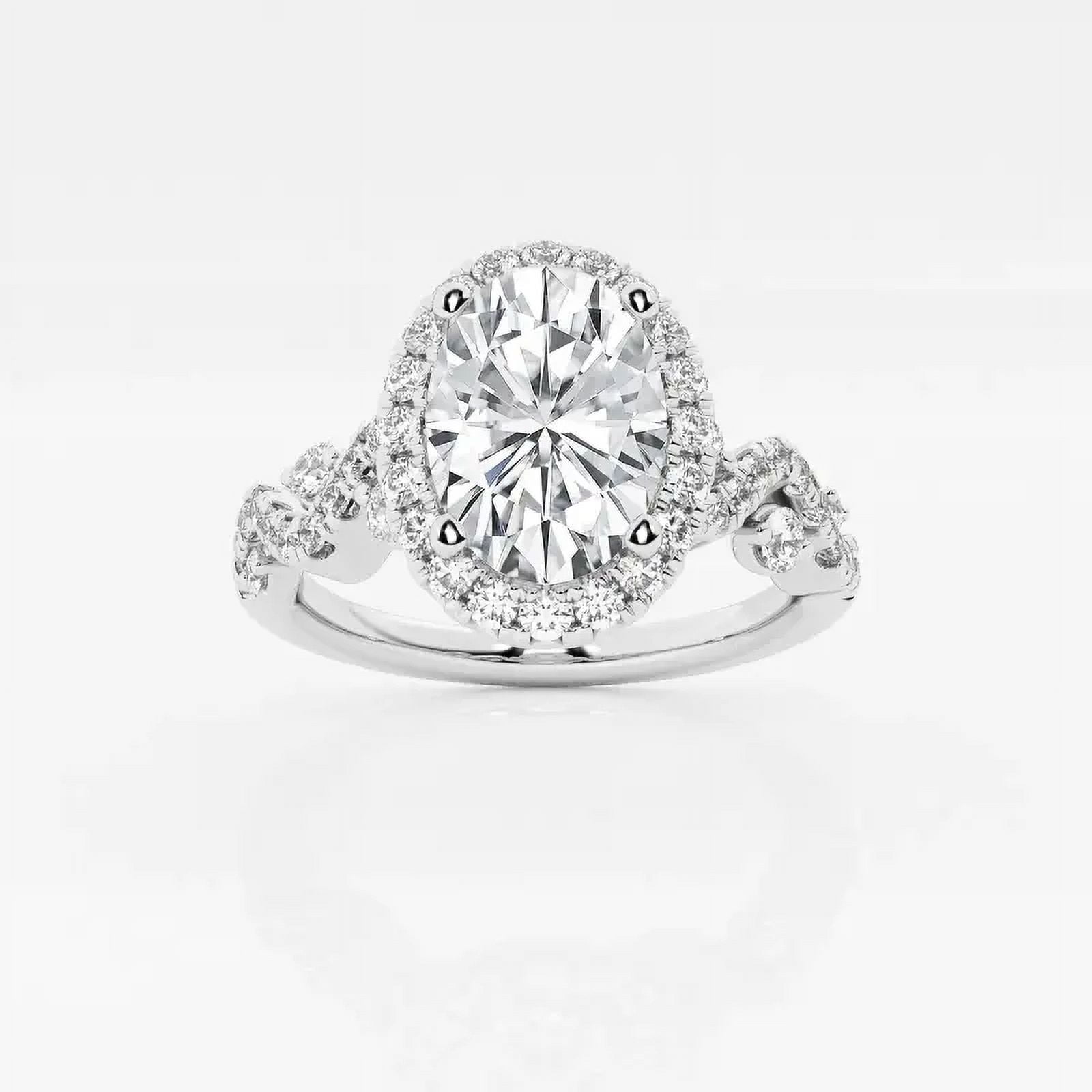 Divine Jewelry 14K White Gold Plated Ring - 1.8 Ct Oval Cut Wedding ...