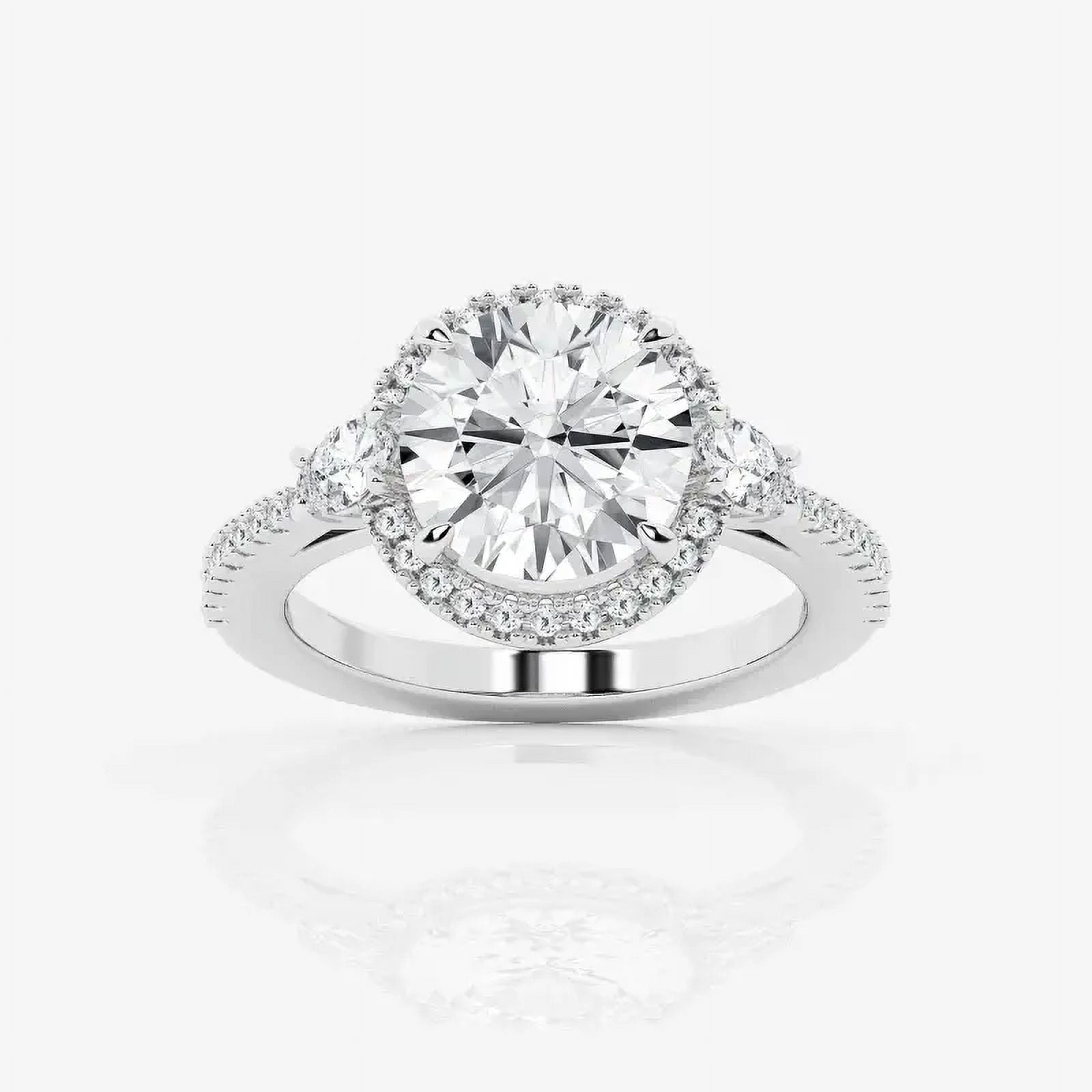 Divine Jewelry 14K White Gold Plated Ring for Her - 2.1 Ct Round Cut ...