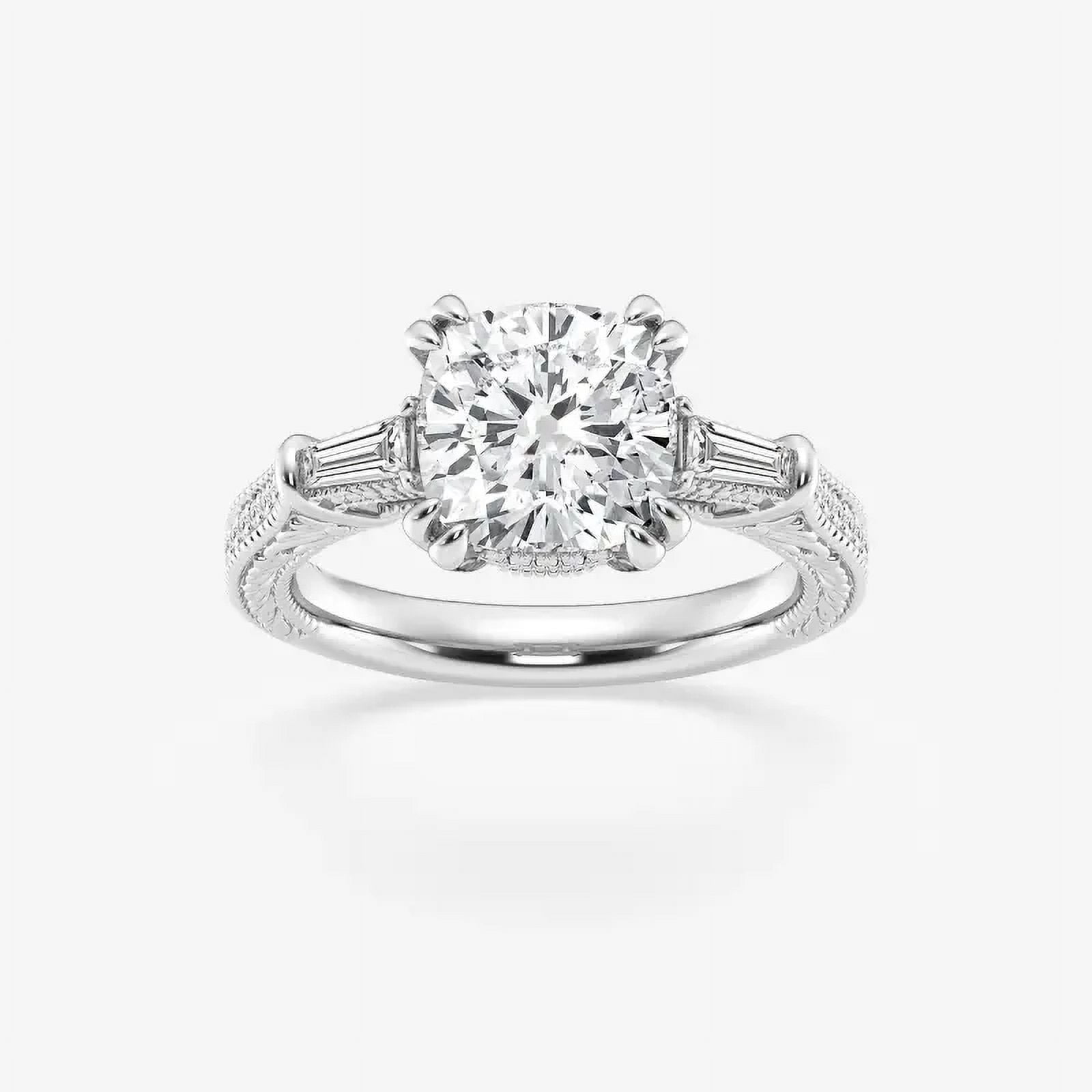 Divine Jewelry 14K White Gold Plated Rings - 1.8 Ct Cushion Cut ...