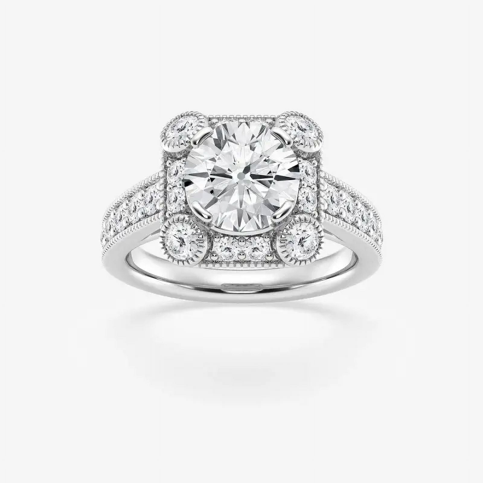 Divine Jewelry 14K White Gold Plated Rings for Her - 2 Ct Round Cut ...