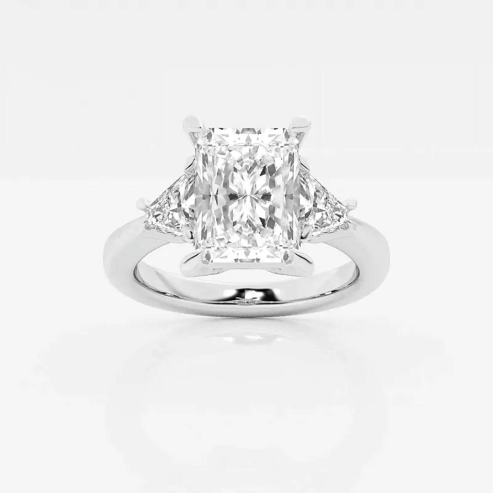 Divine Jewelry 14K White Gold Plated Women’s Ring - Radiant Cut 1.7 Ct Moissanite Wedding ...