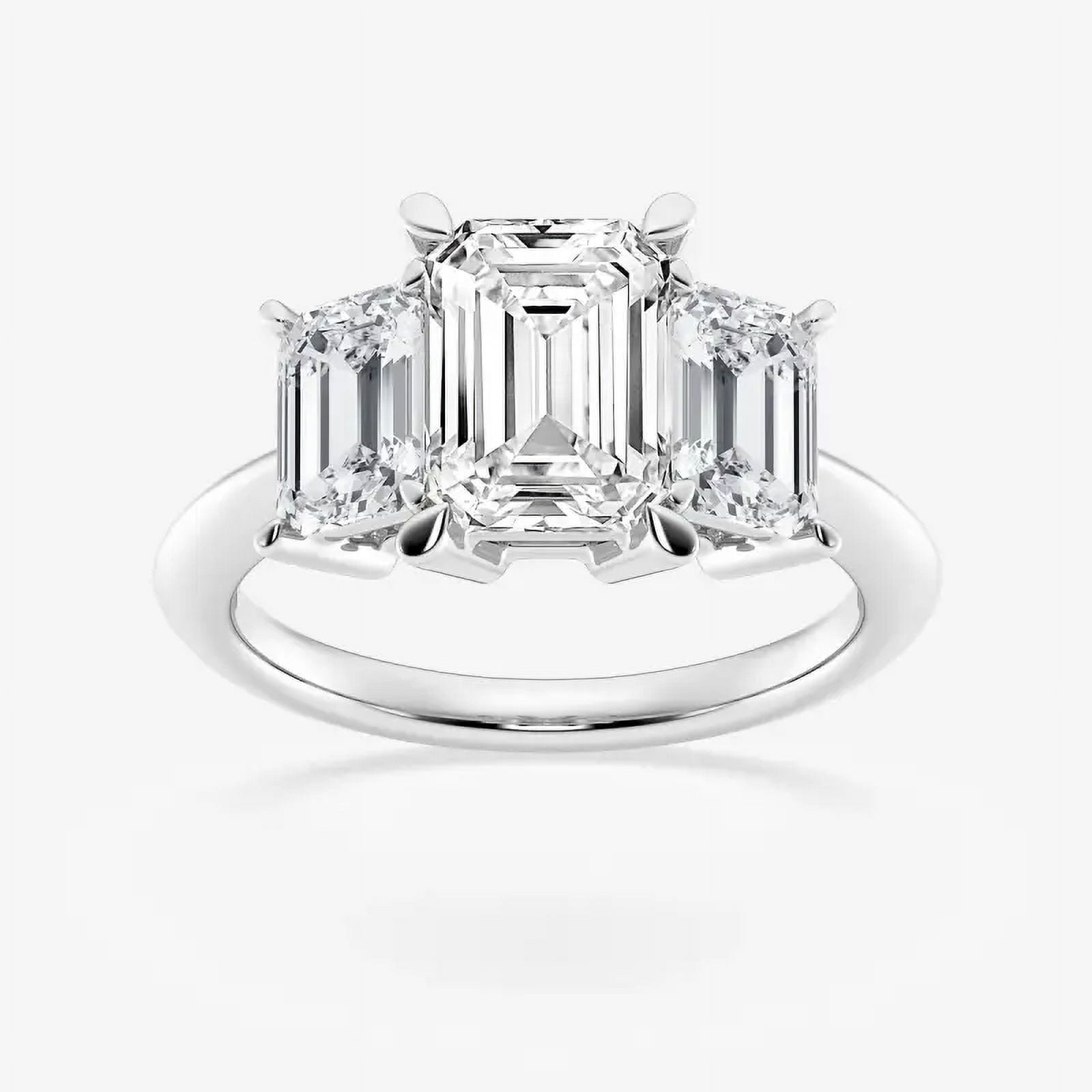 Divine Jewelry 2.1 Ct Emerald Cut Lab Diamond Rings - 14K White Gold ...