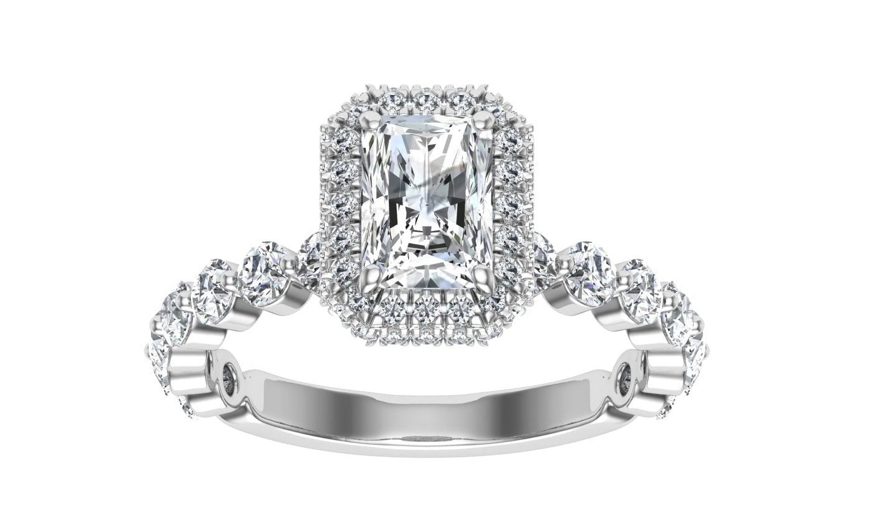 Divine Jewelry 2.2 Ct Radiant Cut Diamond Ring - 14K White Gold Plated ...
