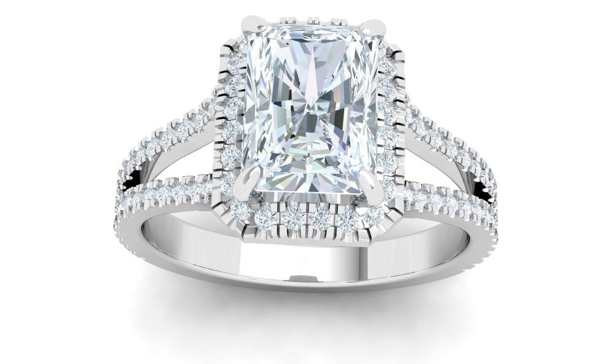 Divine Jewelry 2.3 Ct Radiant Cut Moissanite Ring - Double Halo Design ...
