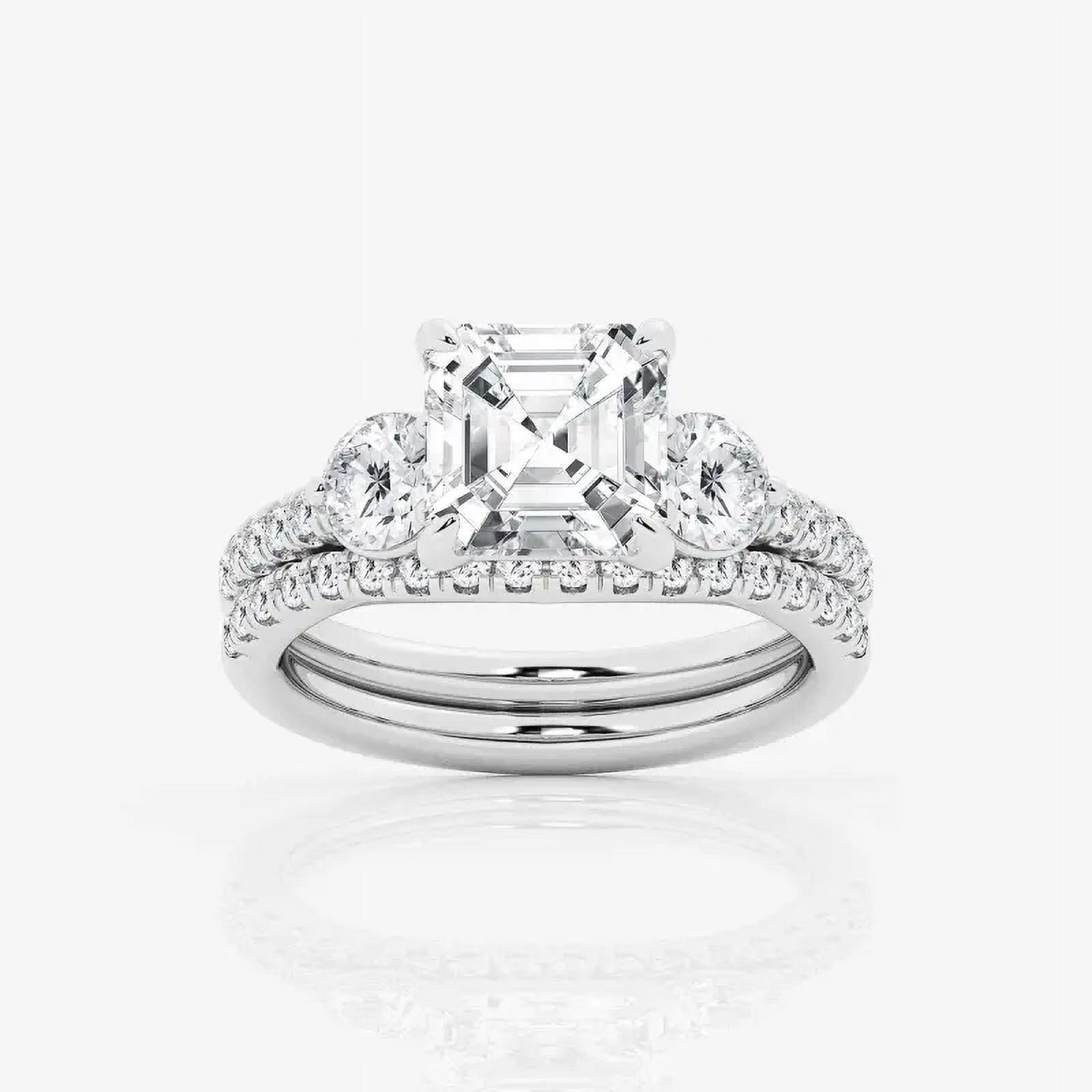 Divine Jewelry 2.4 Ct Moissanite Asscher Cut Diamond Engagement Ring ...