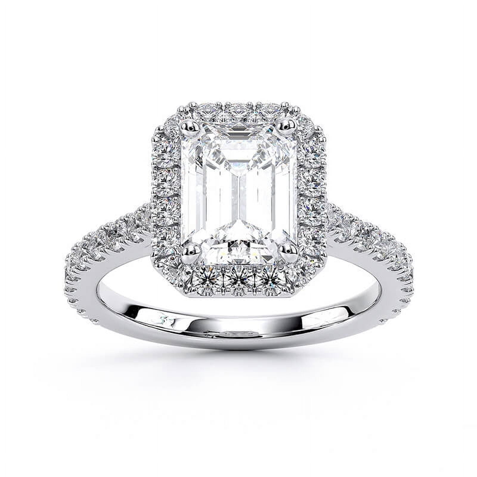 Divine Jewelry 2.7 Ct Emerald Cut Halo Ring – Moissanite Engagement ...