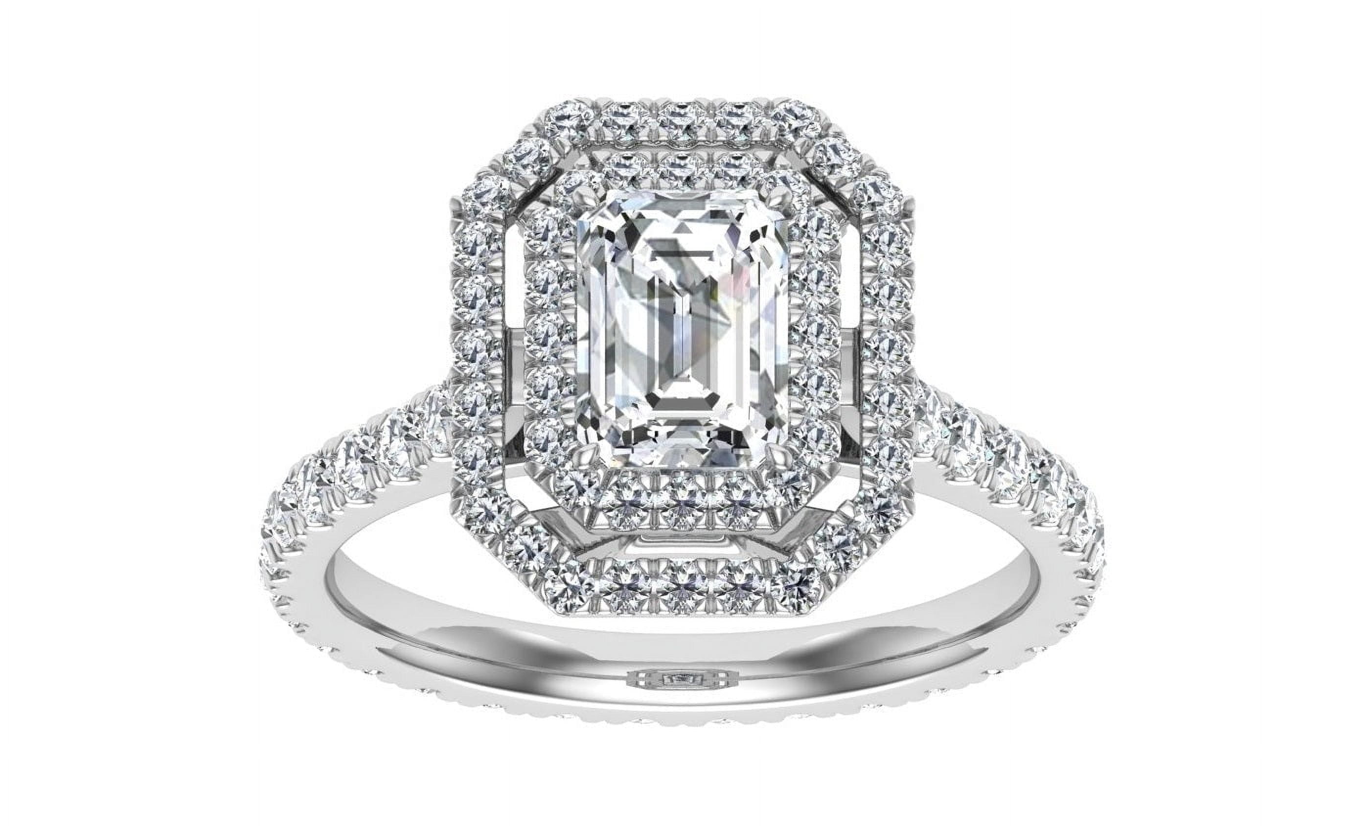 Divine Jewelry 2 Ct Moissanite Ring - Emerald Cut Hidden Halo Design ...