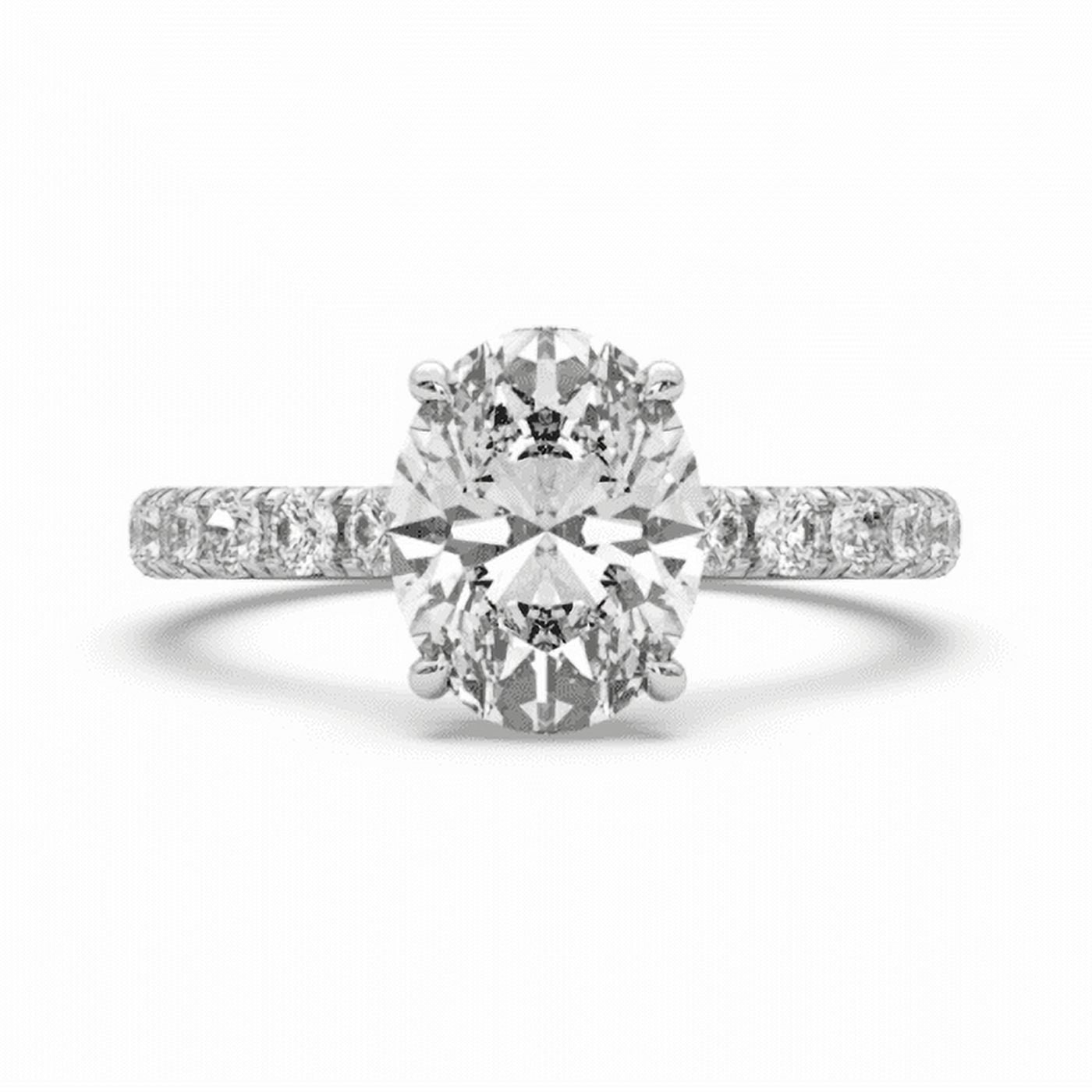 Divine Jewelry 2 Ct Oval Cut Excellent Diamond Ring - Moissanite in 14K ...