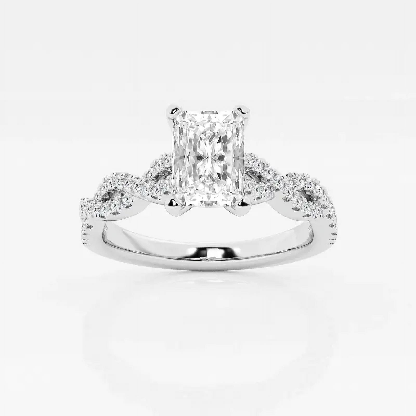 Divine Jewelry 2 Ct Radiant Cut Diamond Rings - 14K White Gold Plated ...