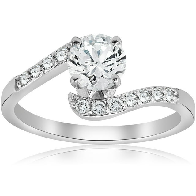 Divine Jewelry Brilliant 0.98 Ct Round Cut Moissanite Engagement Ring - Anniversary Bypass ...