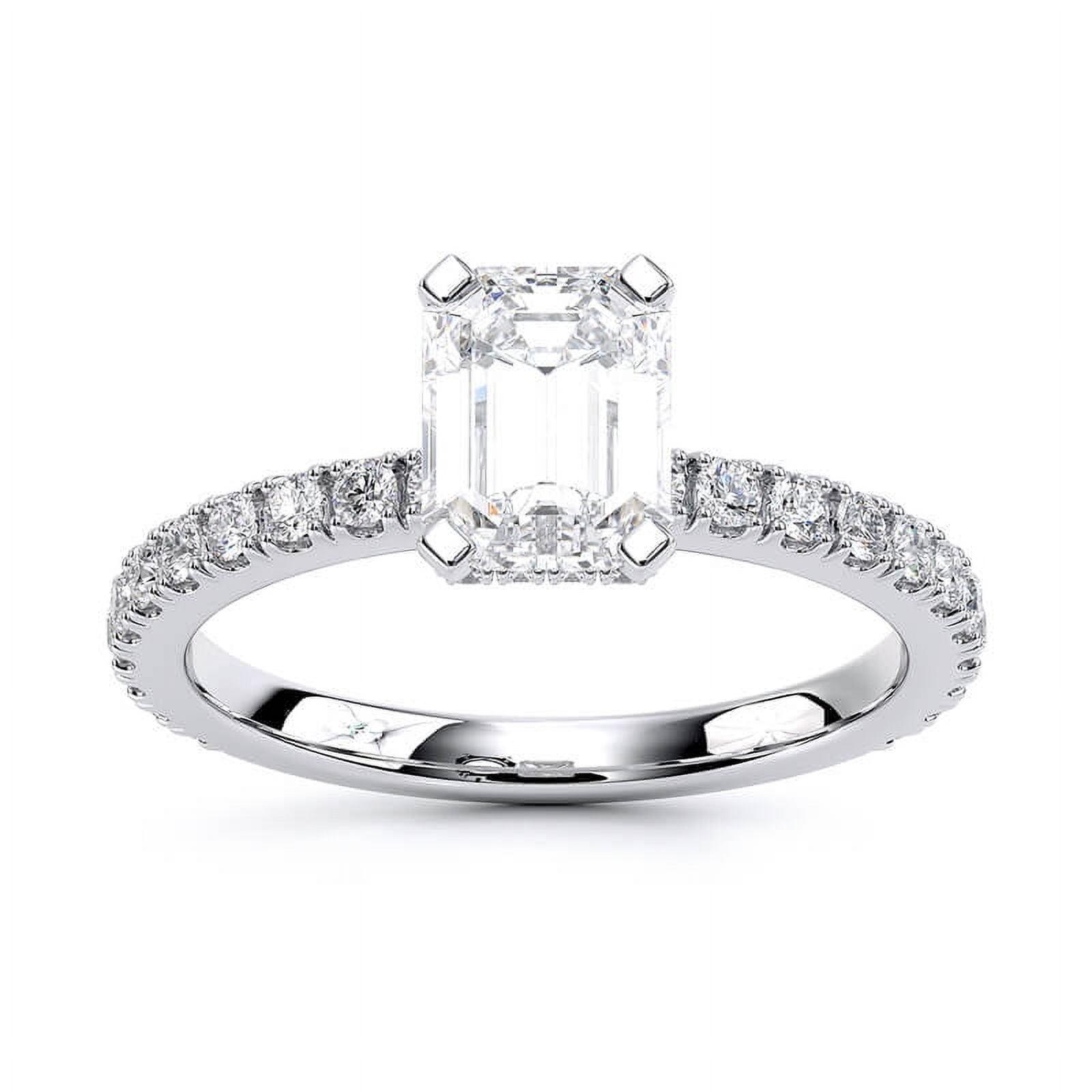 Divine Jewelry Emerald Cut 1.7 Ct Diamond Ring for Women - 14K White ...