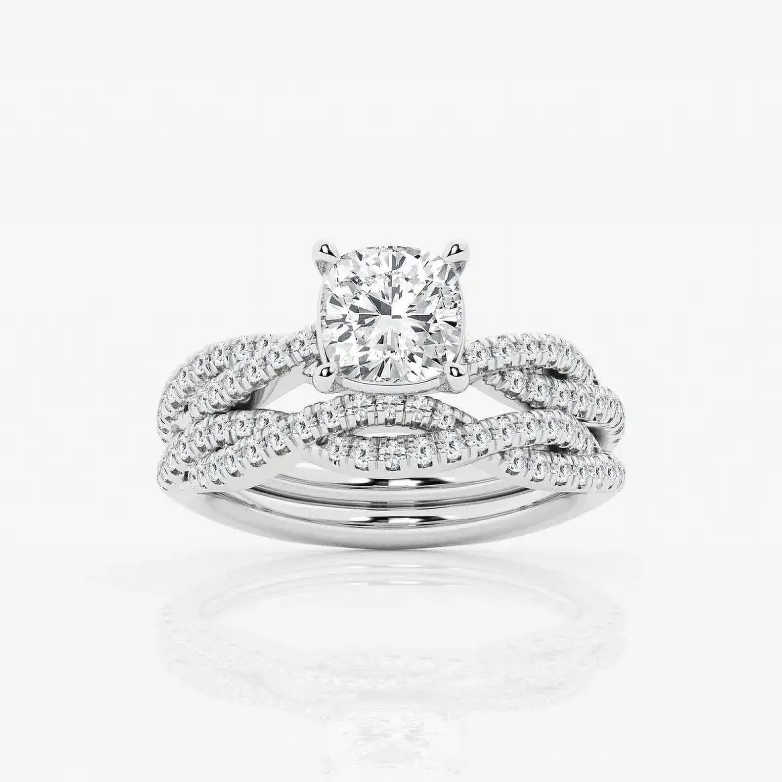 Divine Jewelry Excellent 2.5 Ct Cushion Cut Diamond Rings - 14K White ...