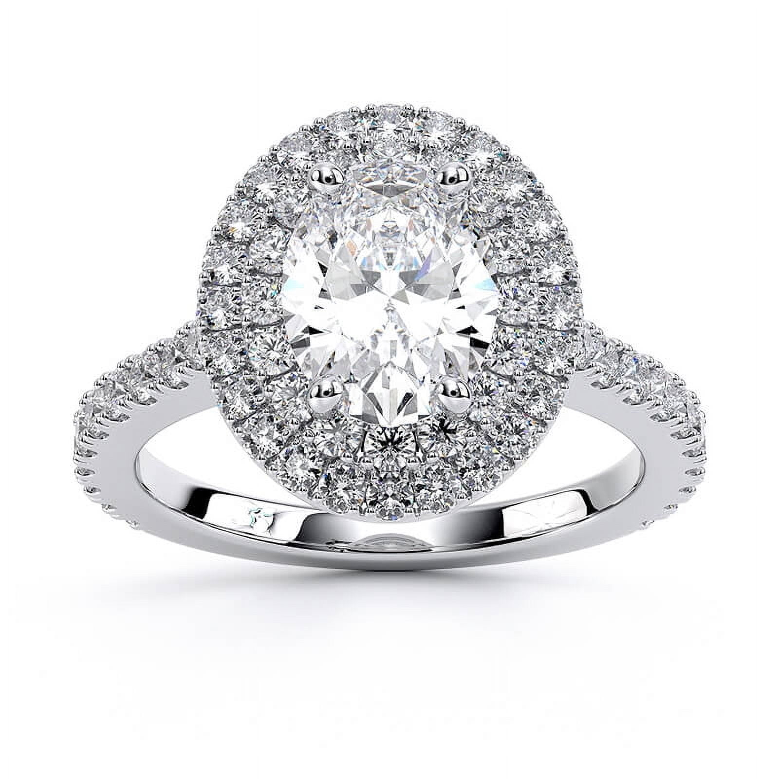 Divine Jewelry Oval Cut 1.64 Ct Diamond Ring for Women - 14K White Gold ...