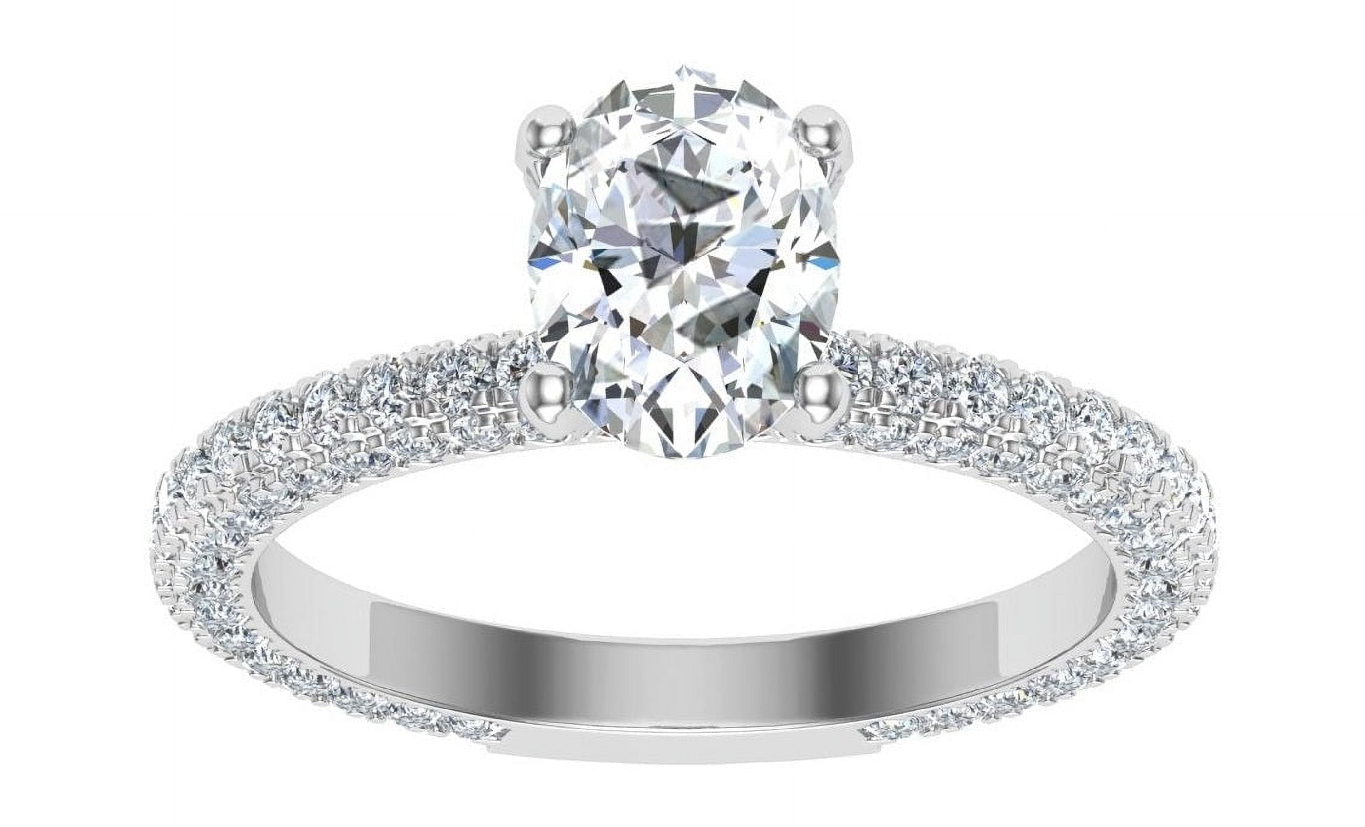 Divine Jewelry Oval Cut Excellent Lab Diamond Engagement Ring - 1.6 Ct 14K White Gold Plated ...