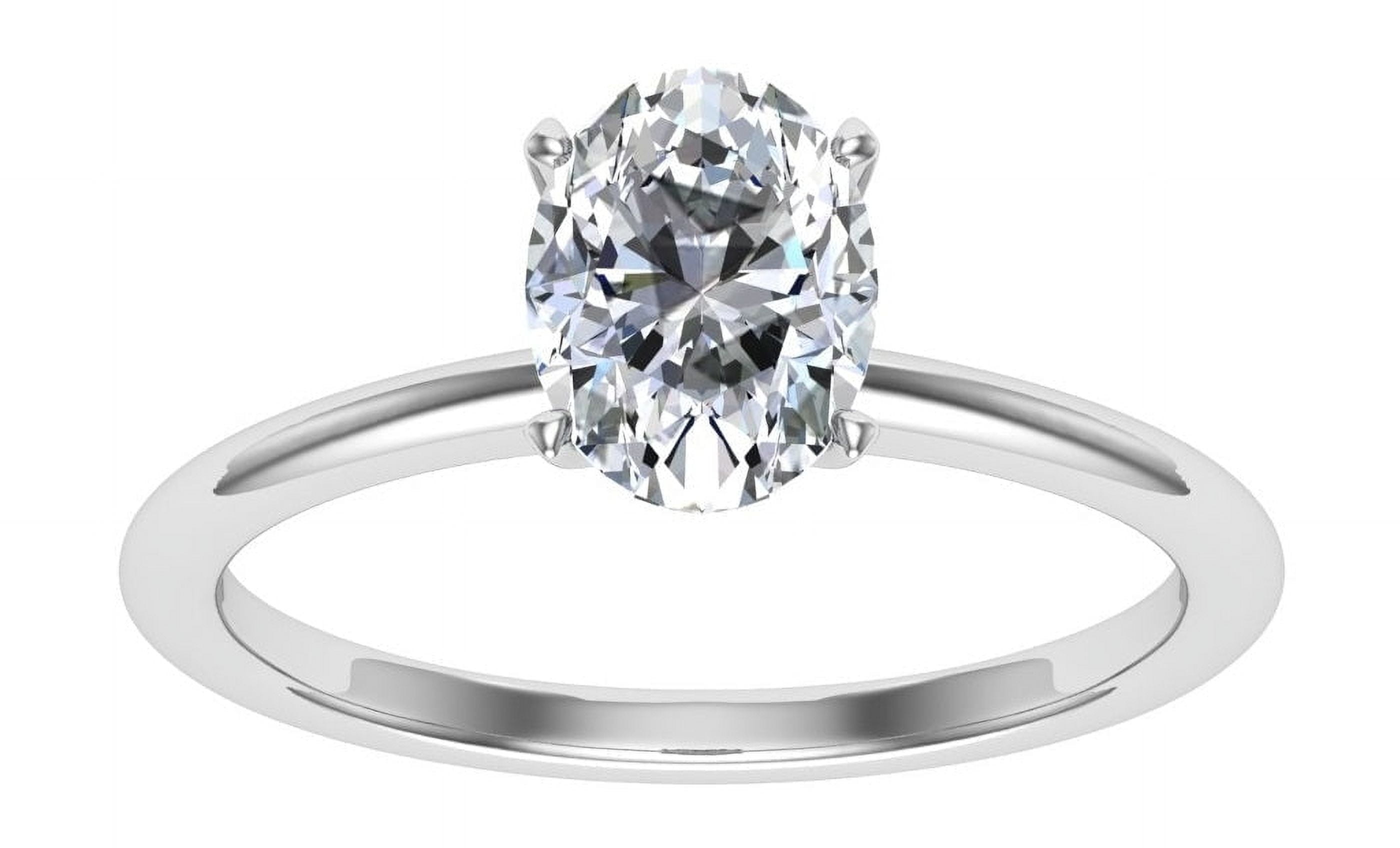 Divine Jewelry Oval Cut Lab Diamond Solitaire Ring - 1.5 Ct Moissanite ...