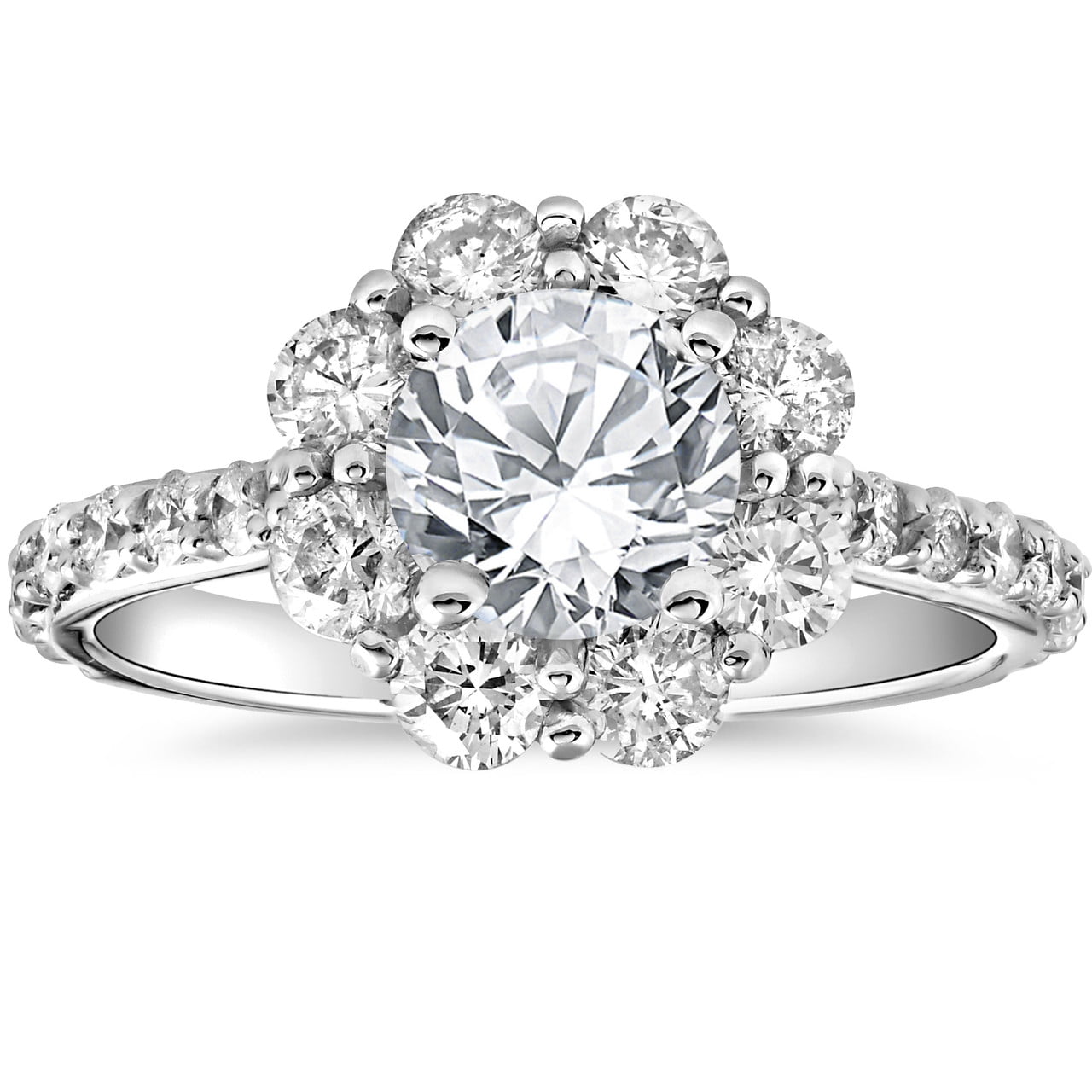 Divine Jewelry Prong Setting - Perfect Engagement Ring for Women's - 0.98 Ct Round Cut ...